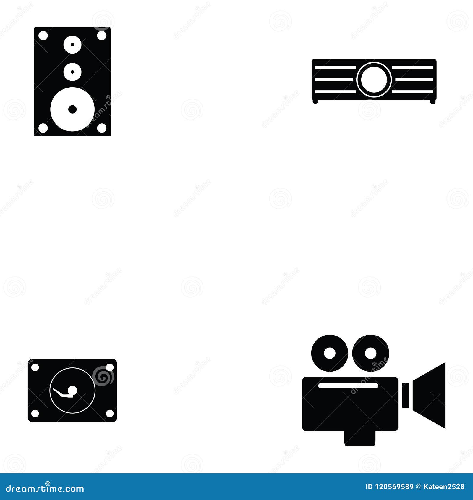 Old technology icon set stock vector. Illustration of business - 120569589