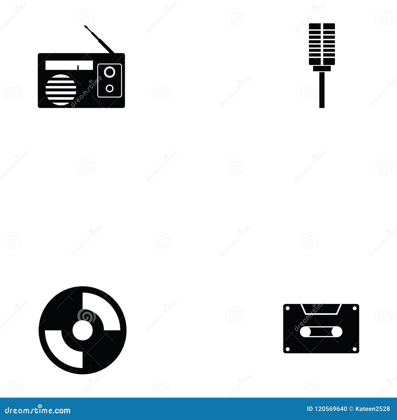 Old technology icon set stock vector. Illustration of telephone - 120569640
