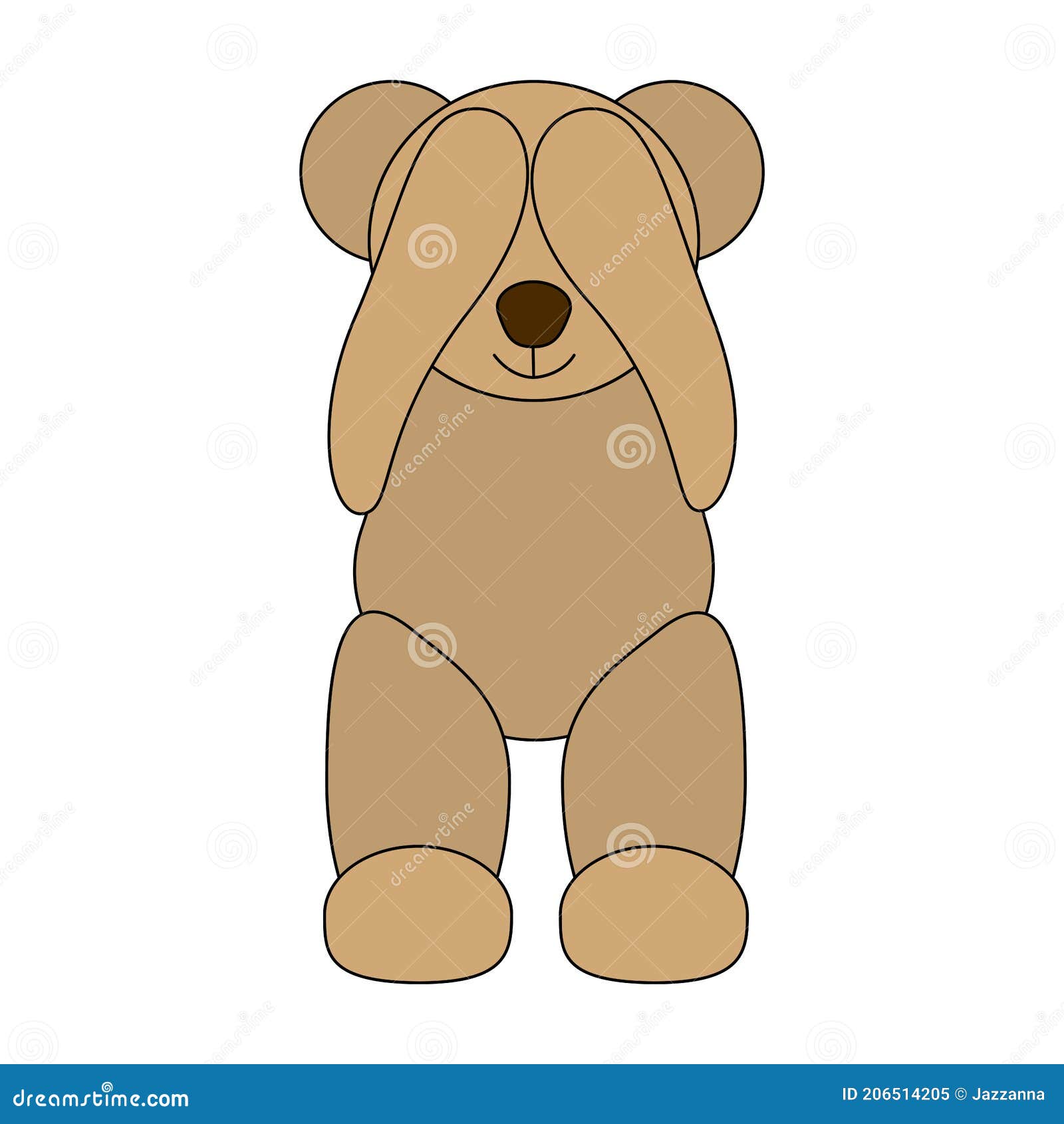 Old teddy bear not seeing stock vector. Illustration of character ...