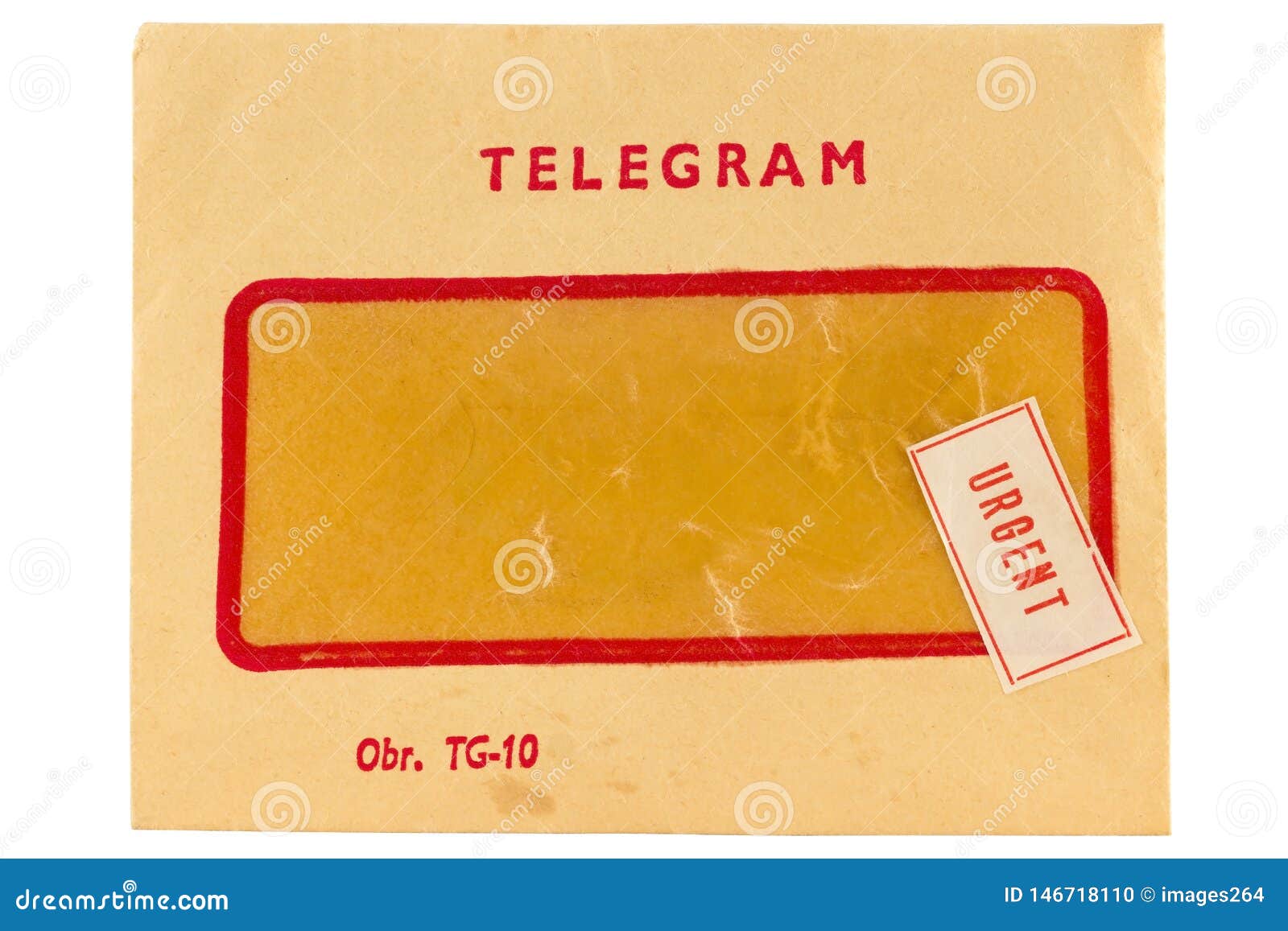 Old Telegram Envelope with Urgent Mark Stock Photo - Image of card ...