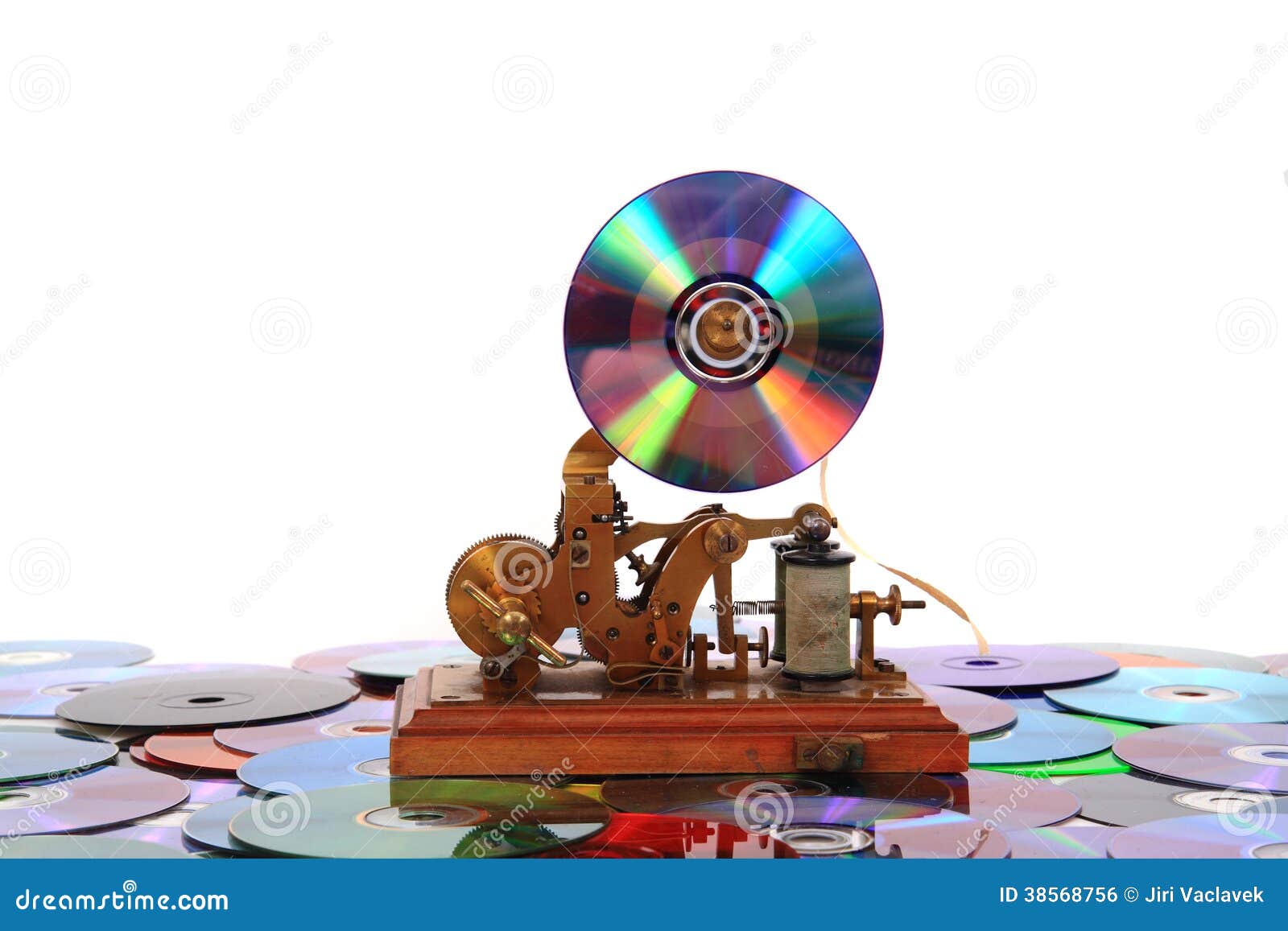Old Telegraph with CD or DVD Stock Photo - Image of digital ...