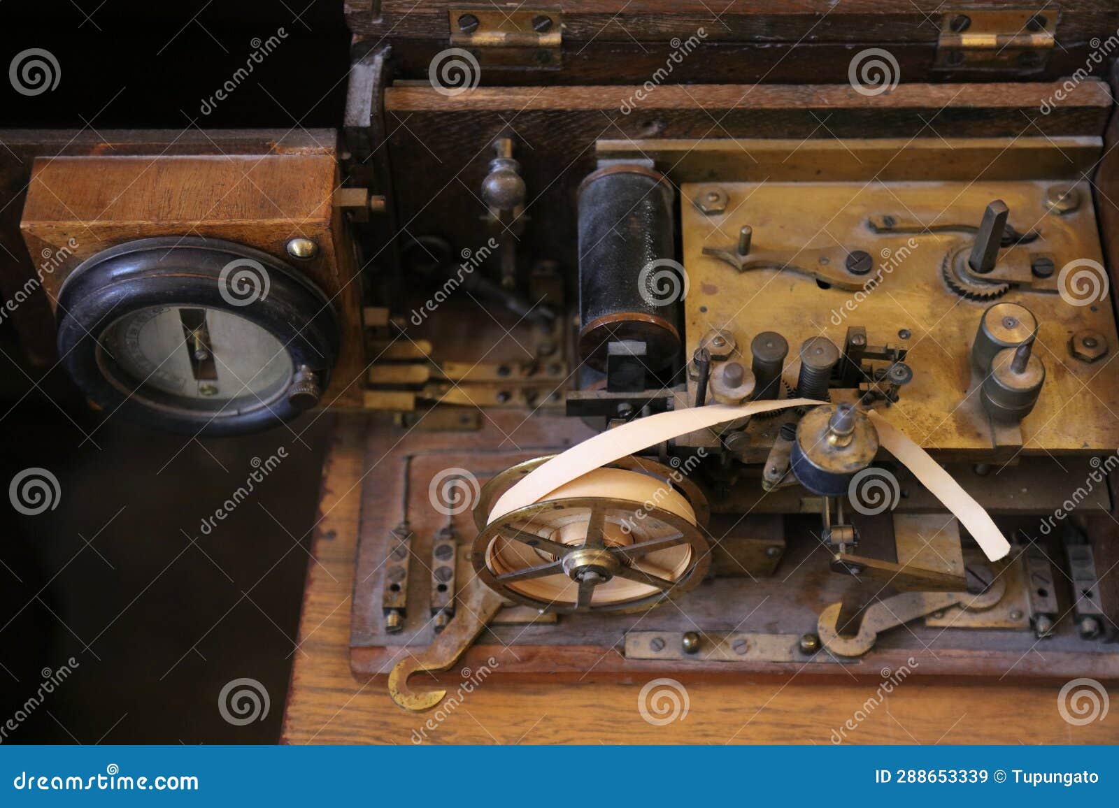 Old telegraph machine stock image. Image of tape, obsolete - 288653339