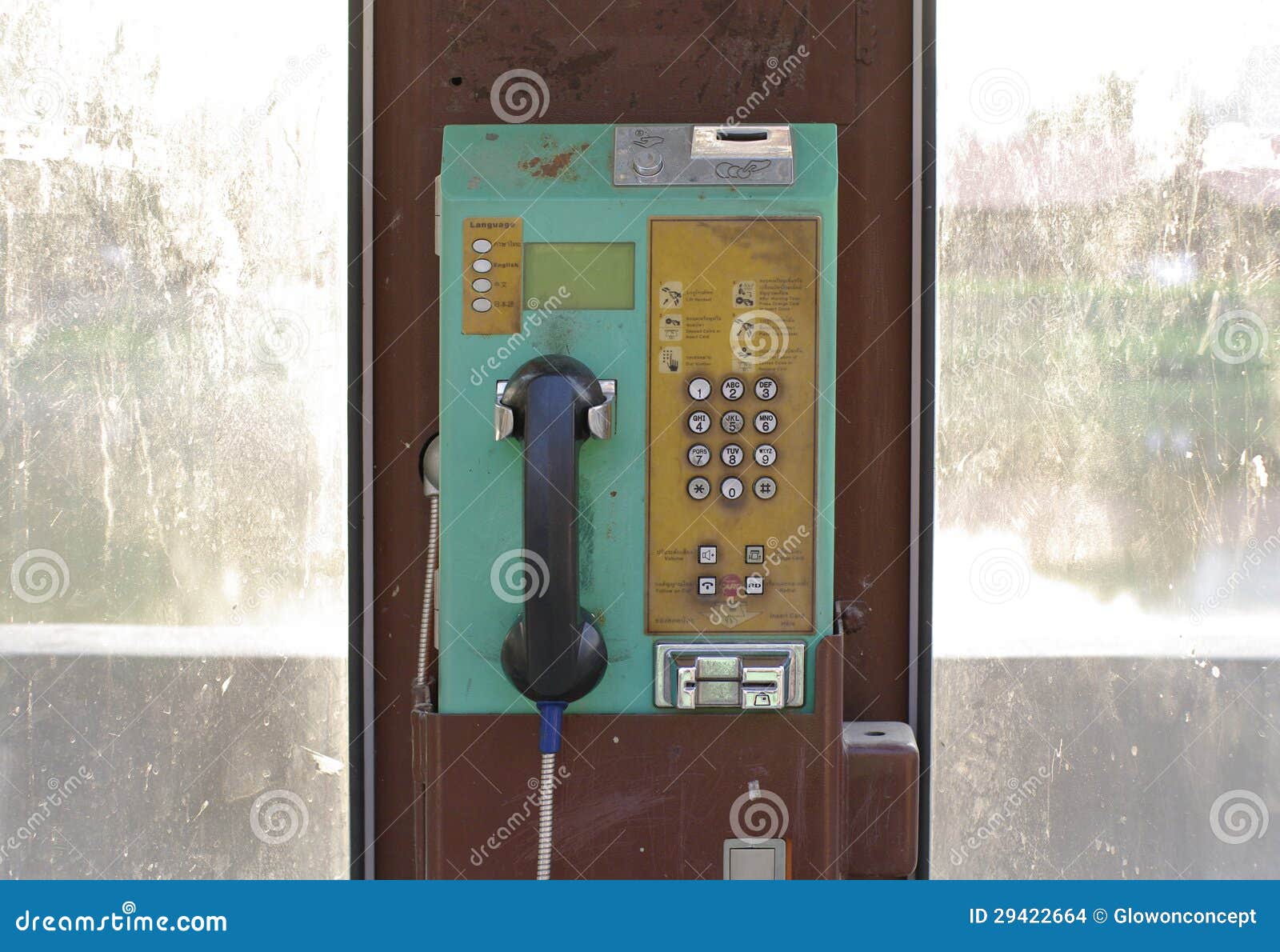 Old Telephone Booth Machine Stock Photo - Image of dial, call: 29422664