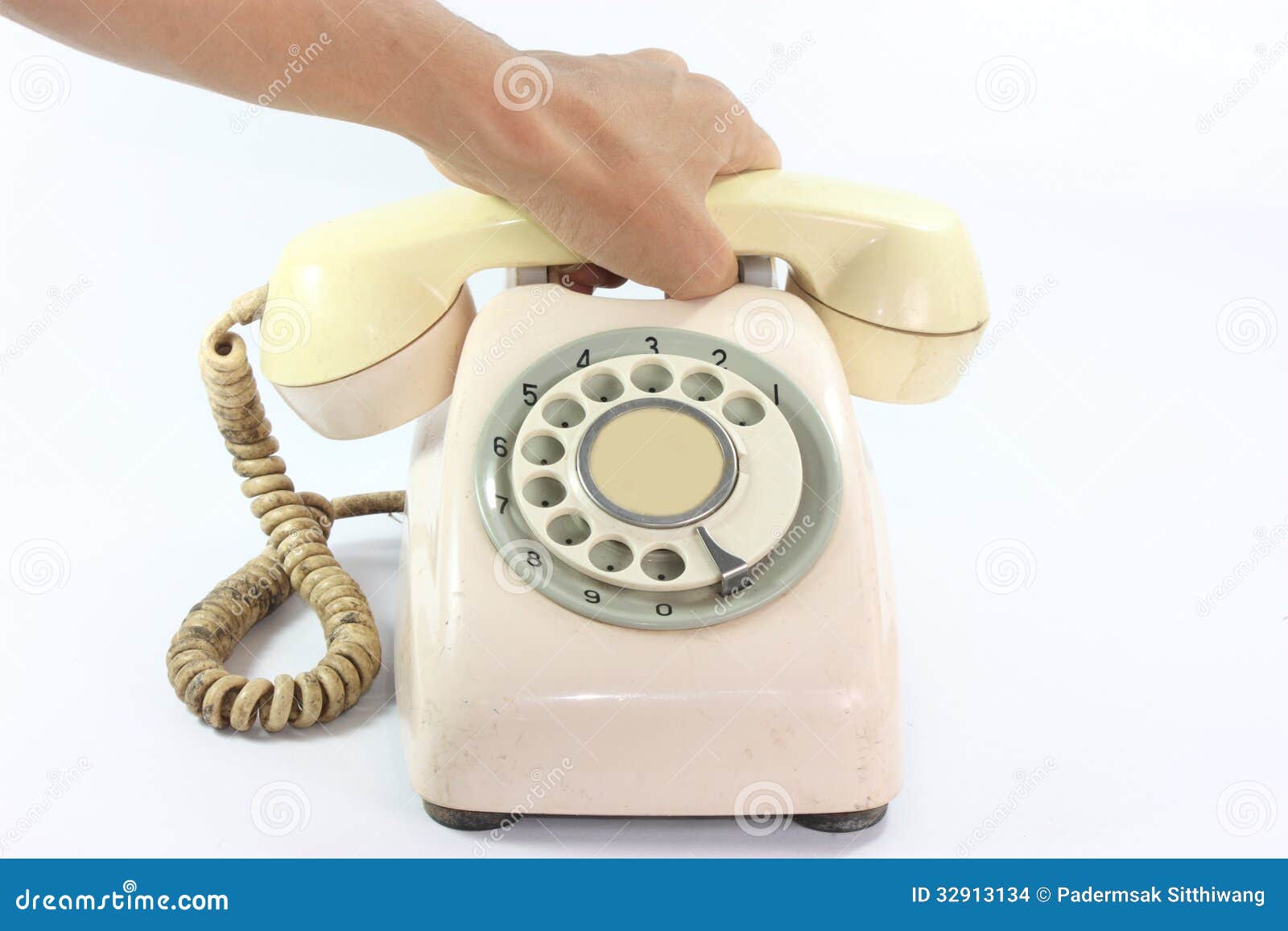 An Old Telephone Dail with Hand Stock Photo - Image of ...