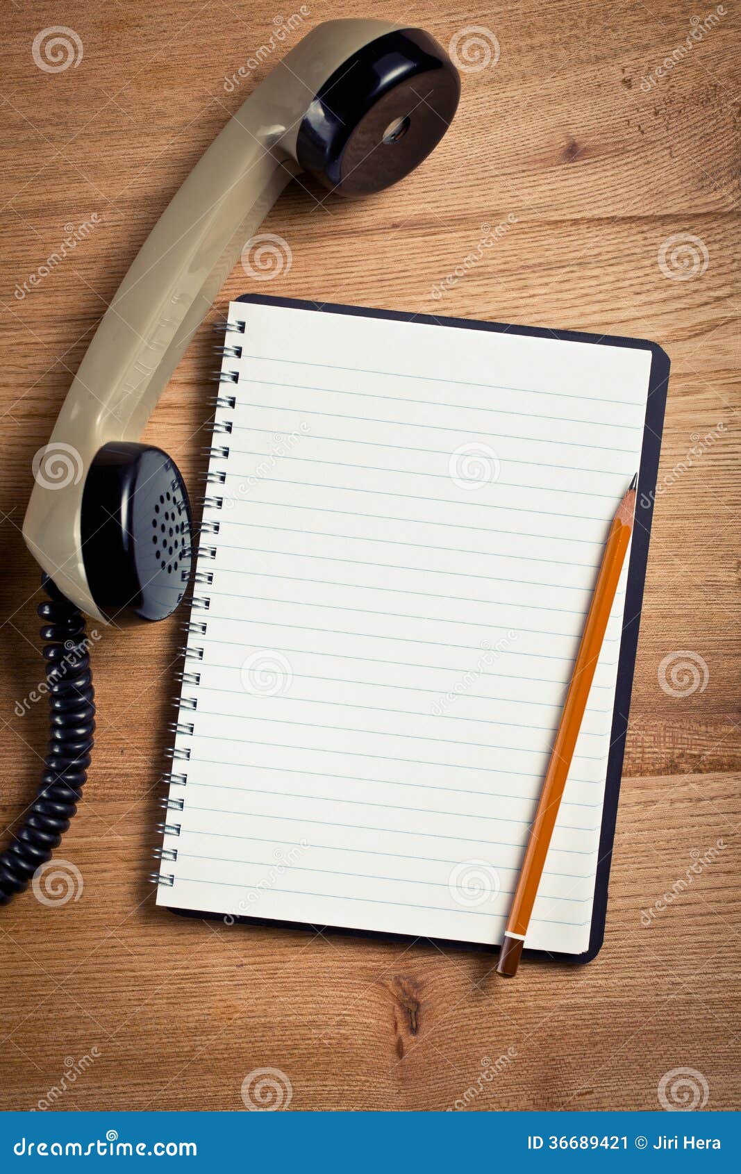 Old Telephone Handset with Notebook Stock Image - Image of dial ...