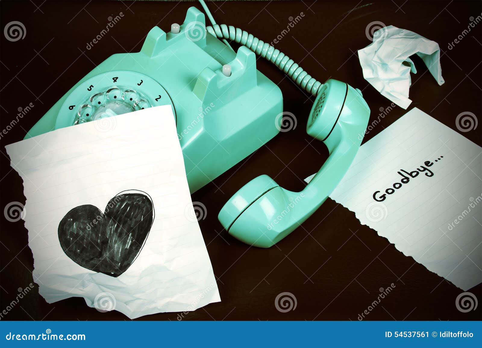 Old Telephone and Heart Shape Stock Image - Image of telephone ...