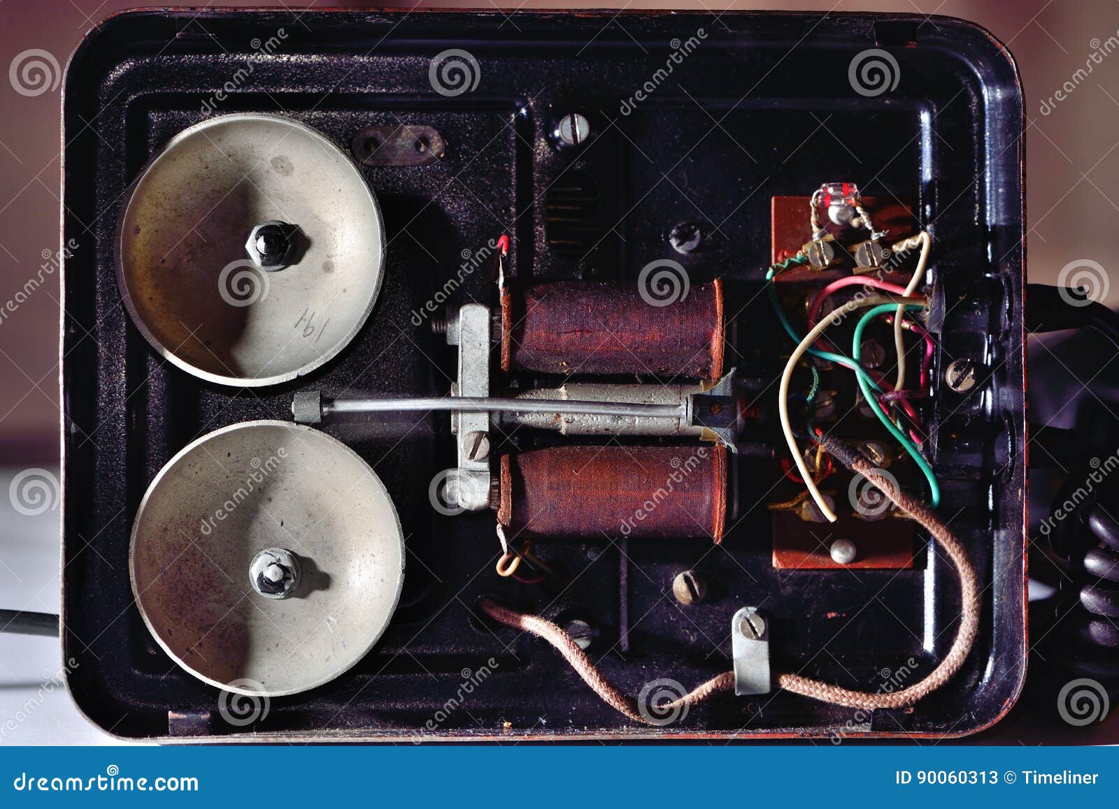 Old telephone inside view stock image. Image of history - 90060313