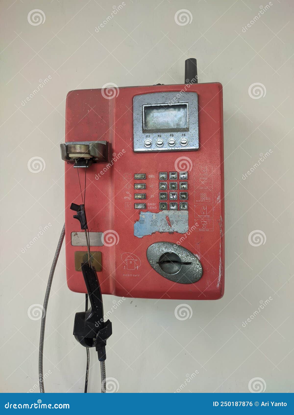 Old Telephone with Manual Button Stock Photo - Image of shelf, vehicle ...