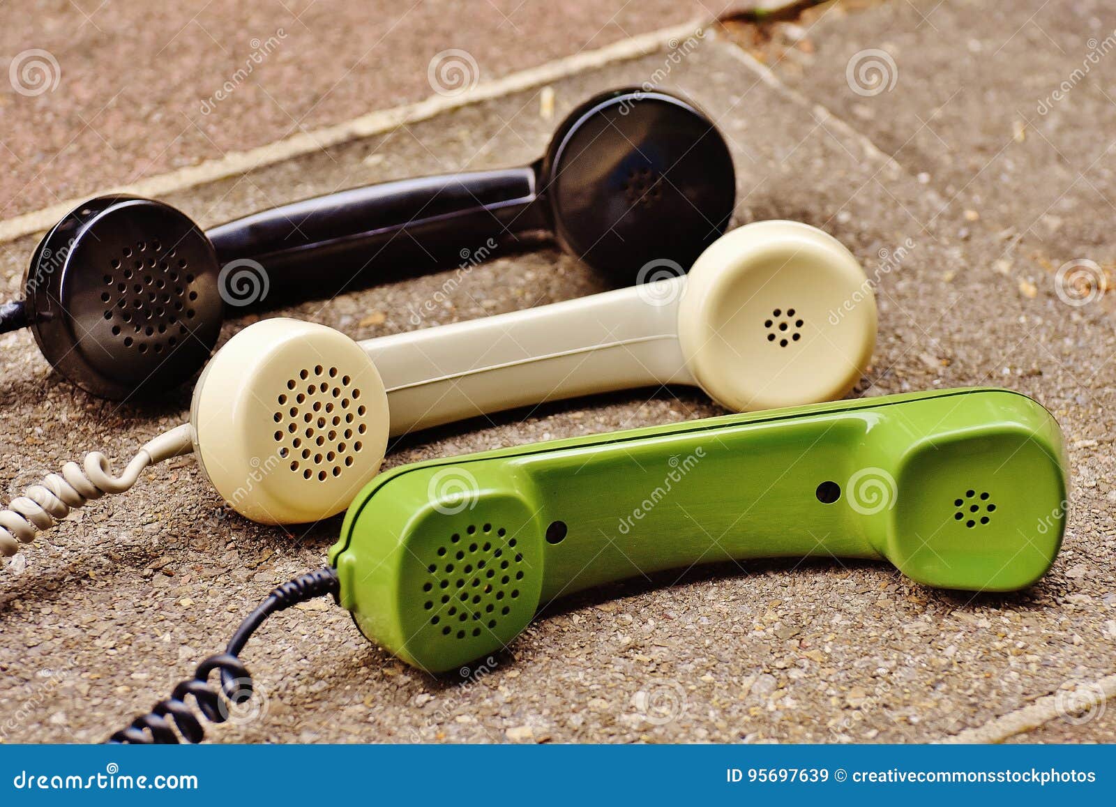 Old Telephone Receivers Picture. Image: 95697639