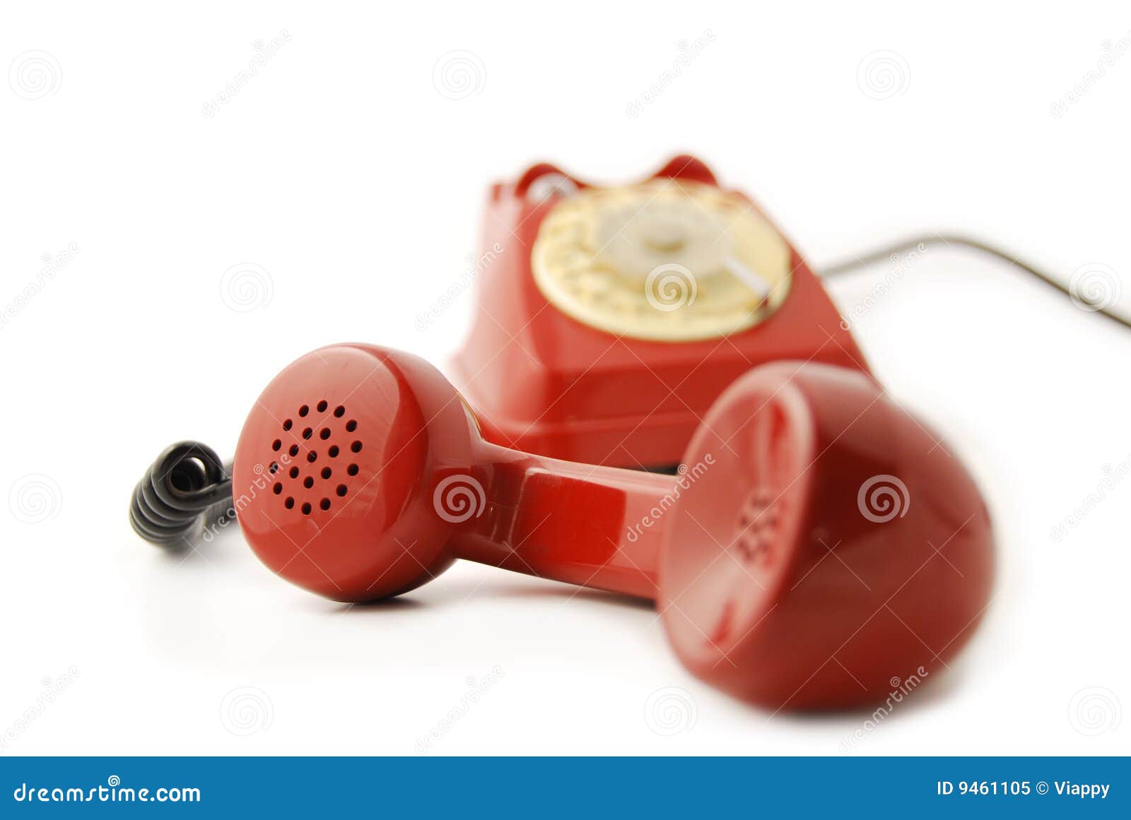 Old Telephone Red - Focus on Microphone Stock Image - Image of rotary ...