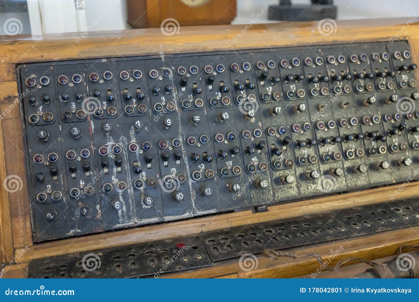 Old telephone switchboard stock image. Image of wood - 178042801