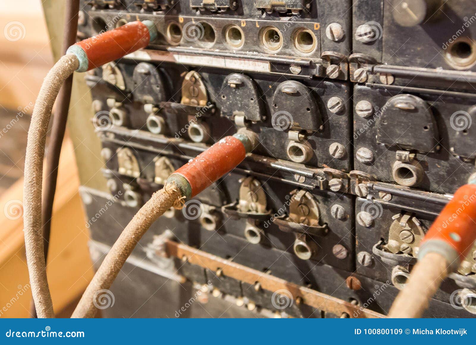 Old Telephone Switchboard Close Up Stock Image - Image of used, wiring ...
