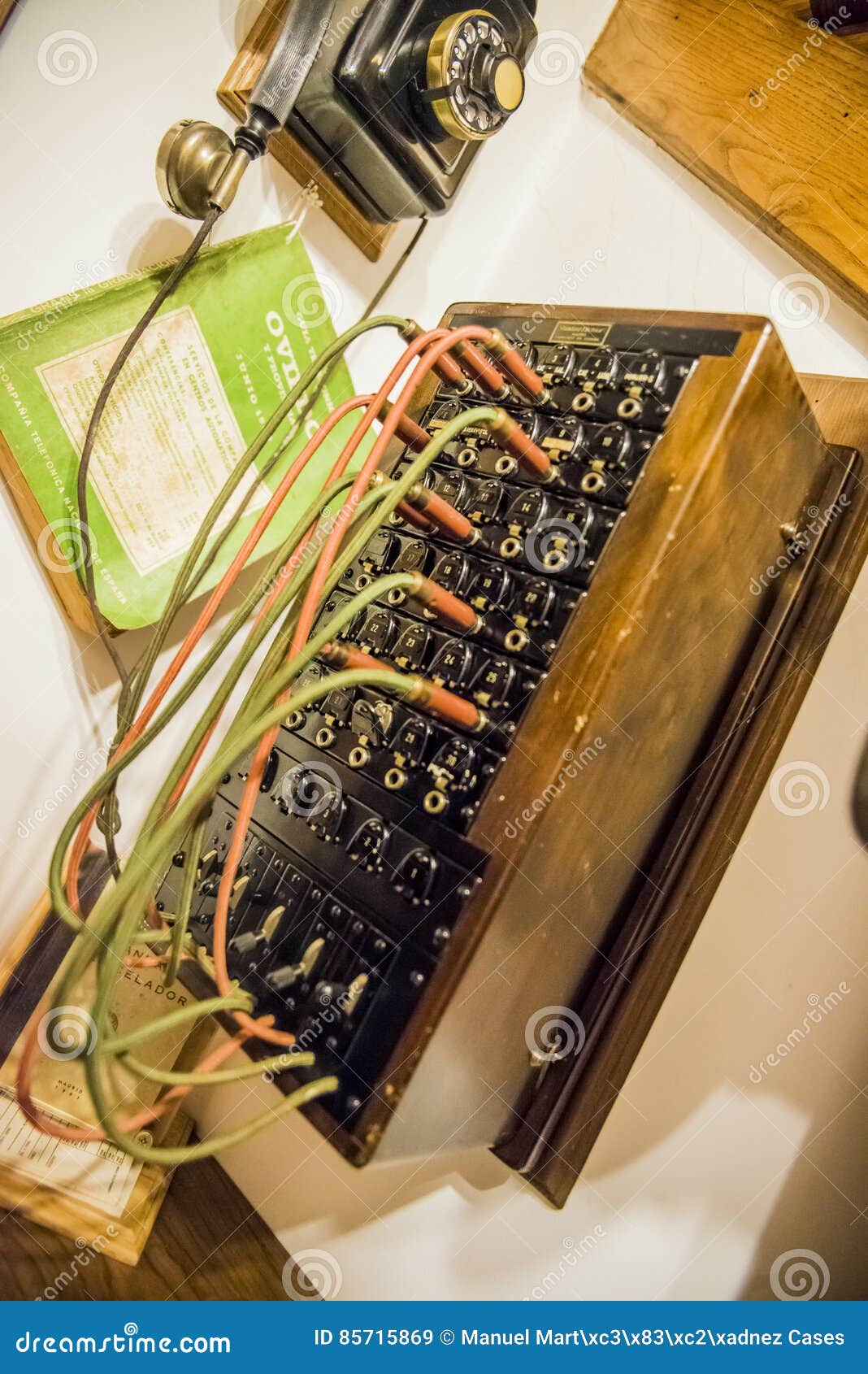 Old telephone switchboard stock image. Image of connectors - 85715869