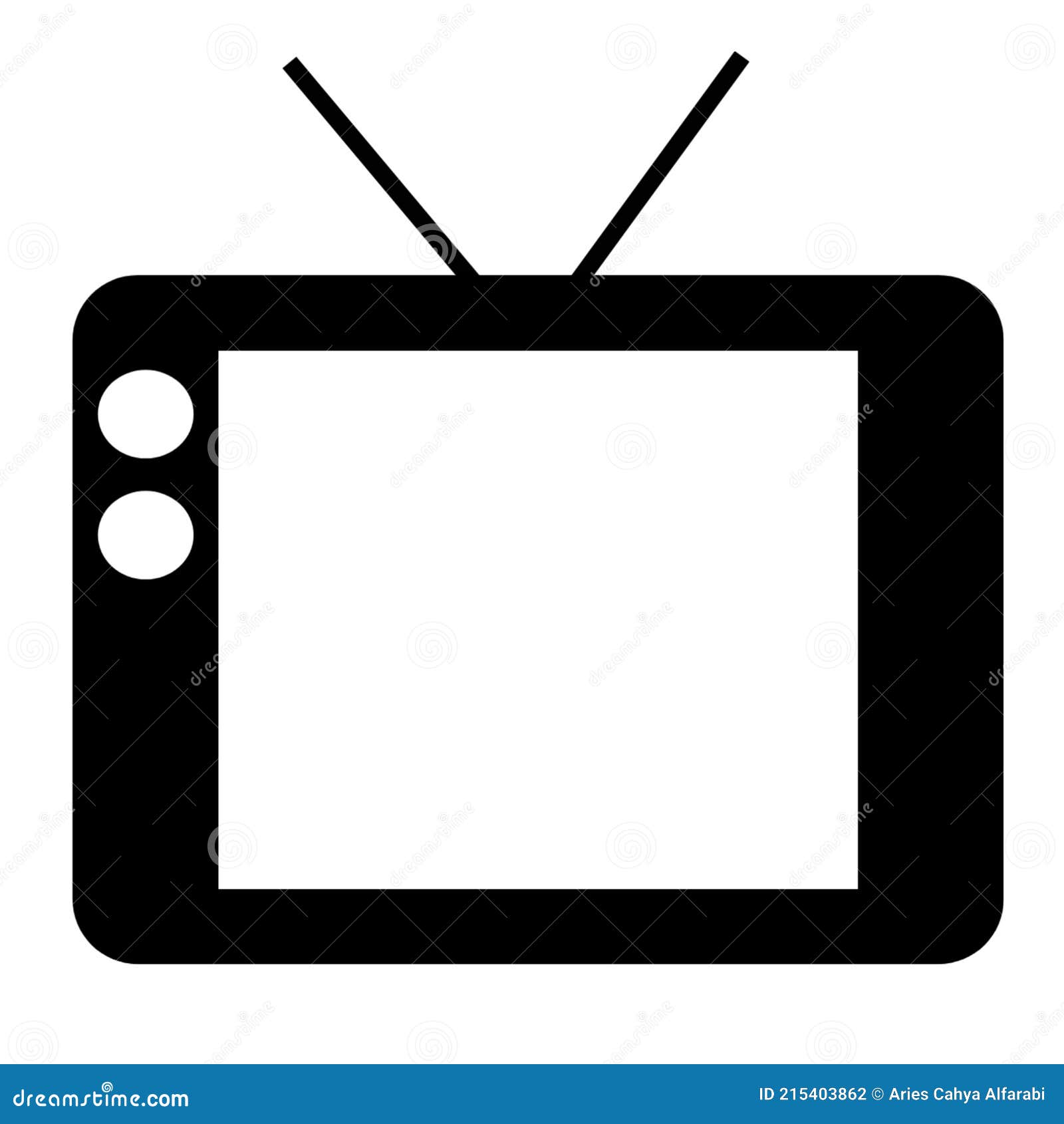 Old Television Box Black and White Icon Logo Stock Illustration ...