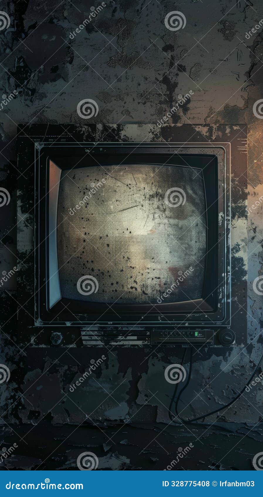 Old Television Shows Static on a Damaged Screen, a Concept Stock Photo ...
