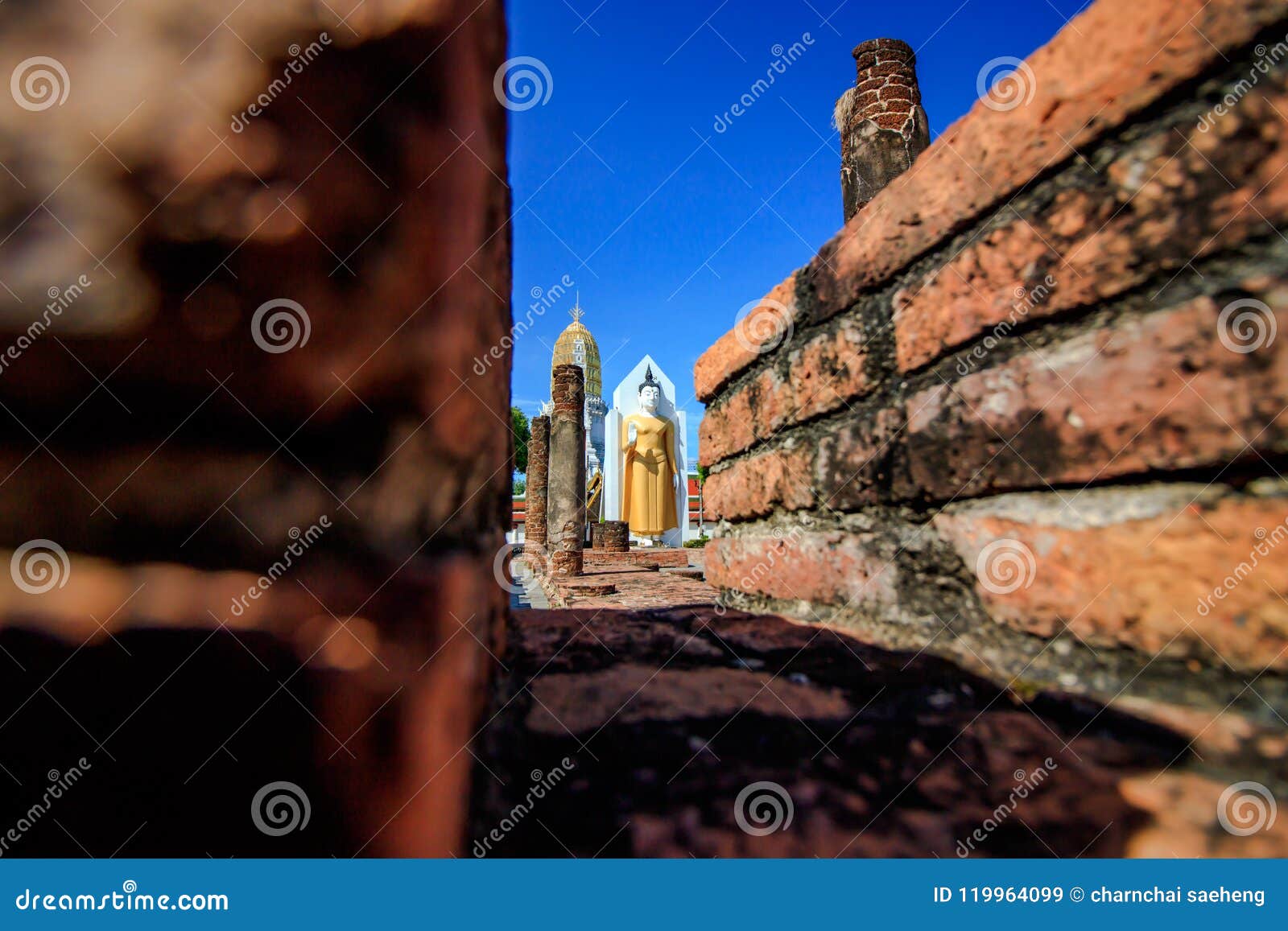 Old Temple and blue sky. stock image. Image of park - 119964099