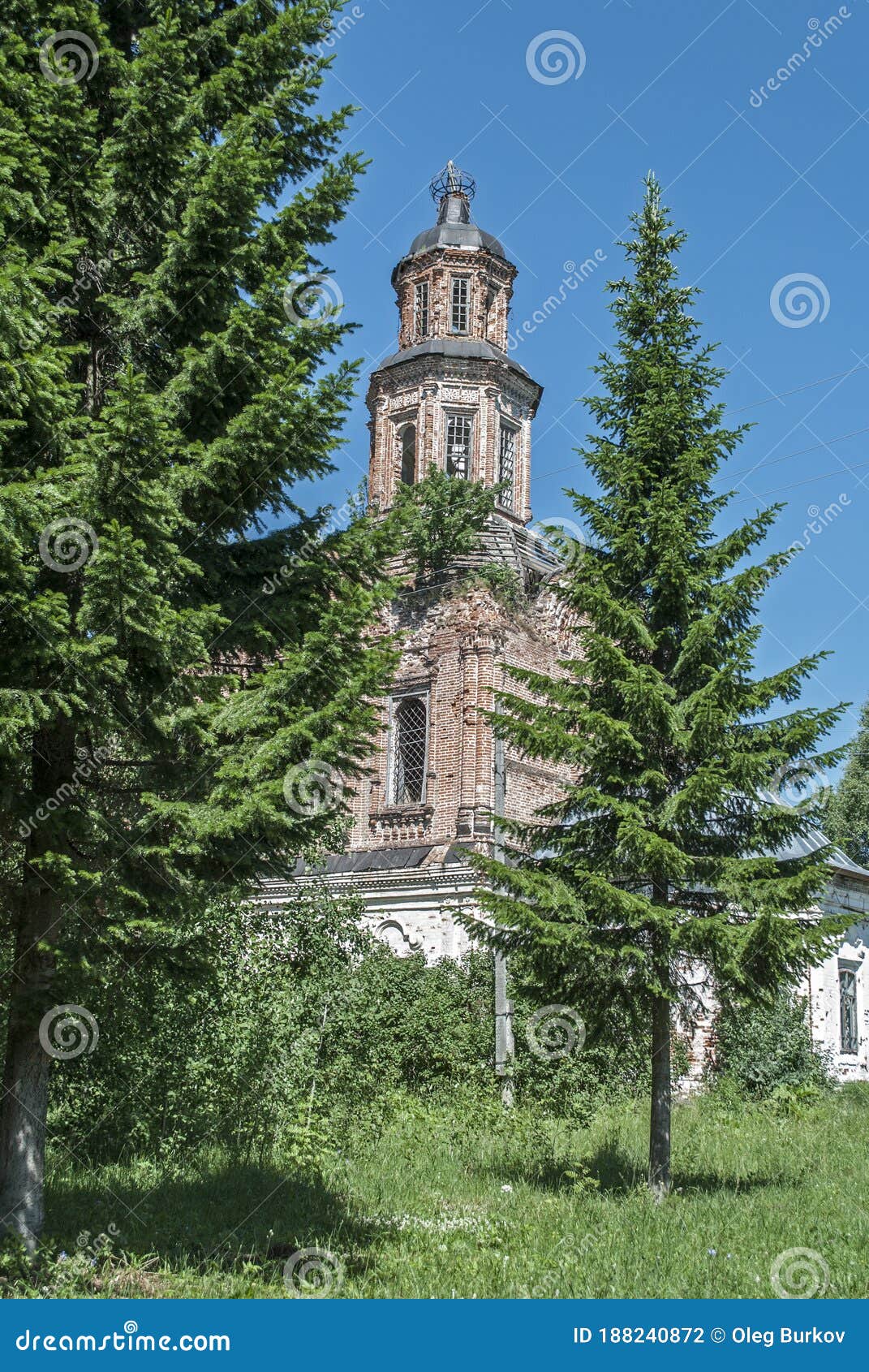 An Old Temple Overgrown with Greenery Stock Photo - Image of grass ...