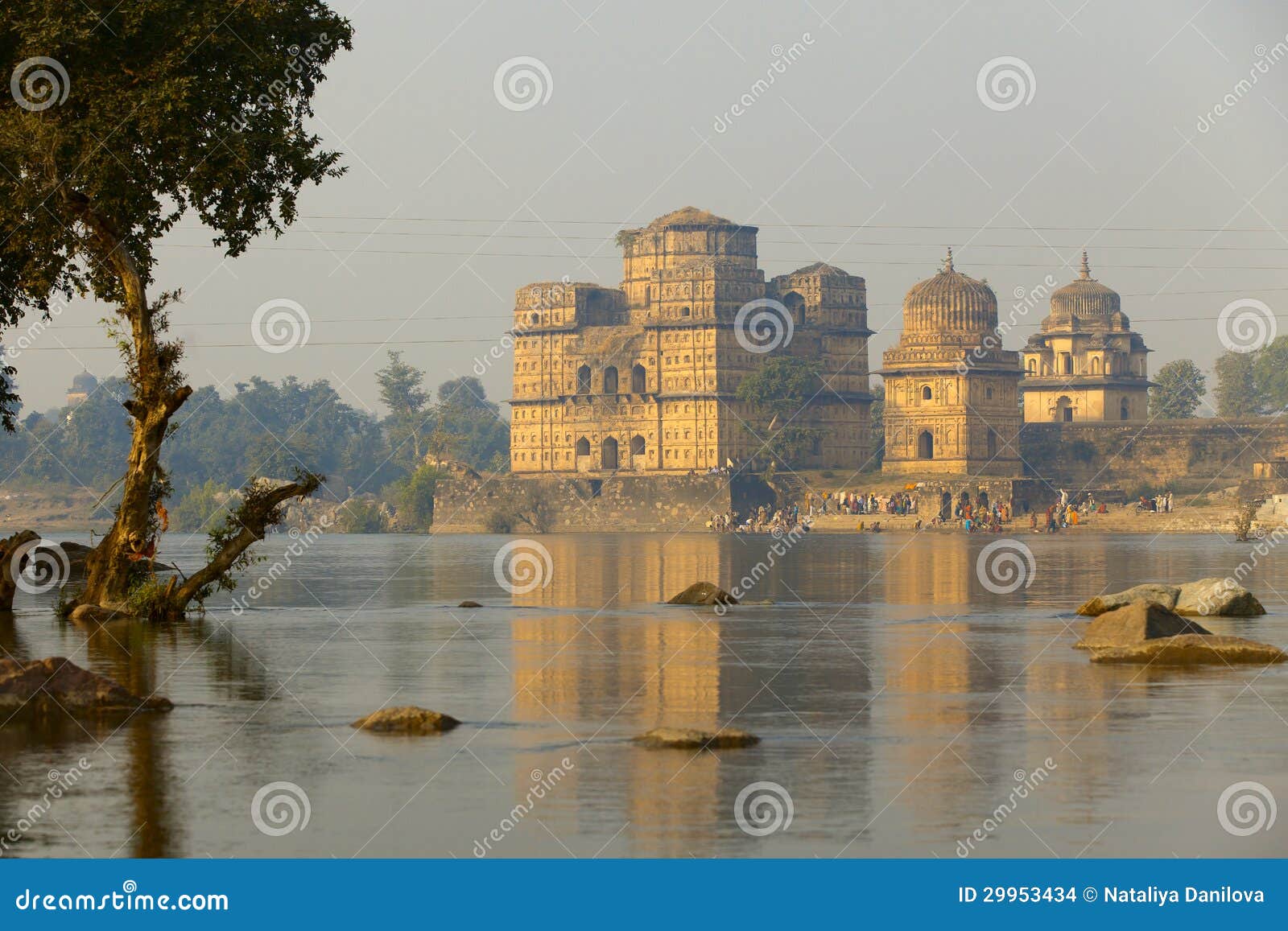 Old temples near the river stock photo. Image of indian - 29953434