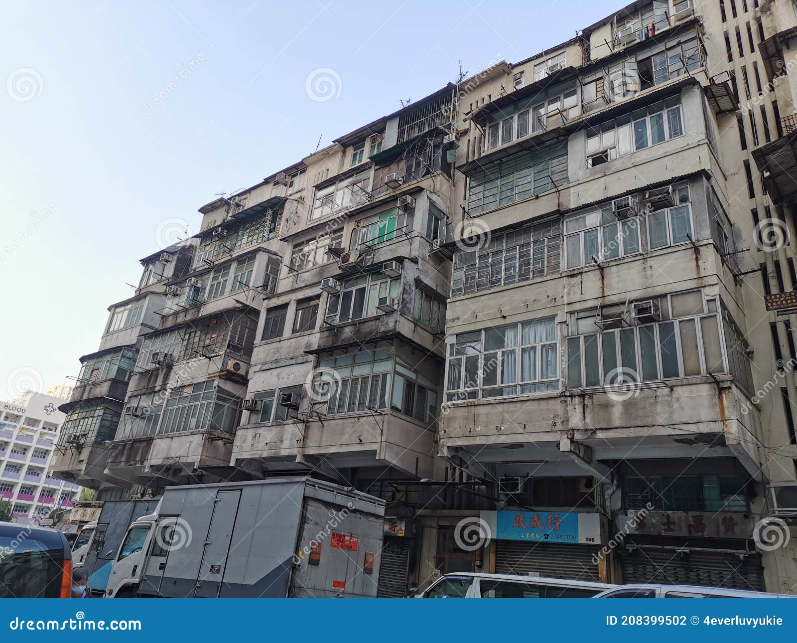 Old Tenement Building Hong Kong Editorial Photography - Image of street ...