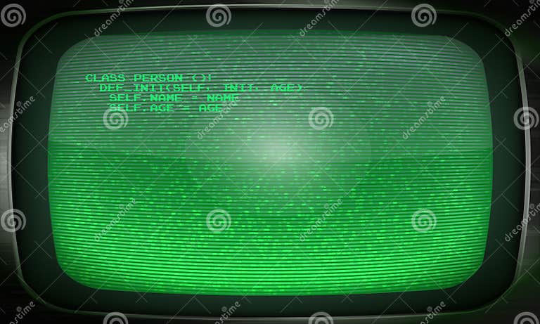 SIlver Old Green Computer Terminal Screen. Old Tv Green Widescreen ...