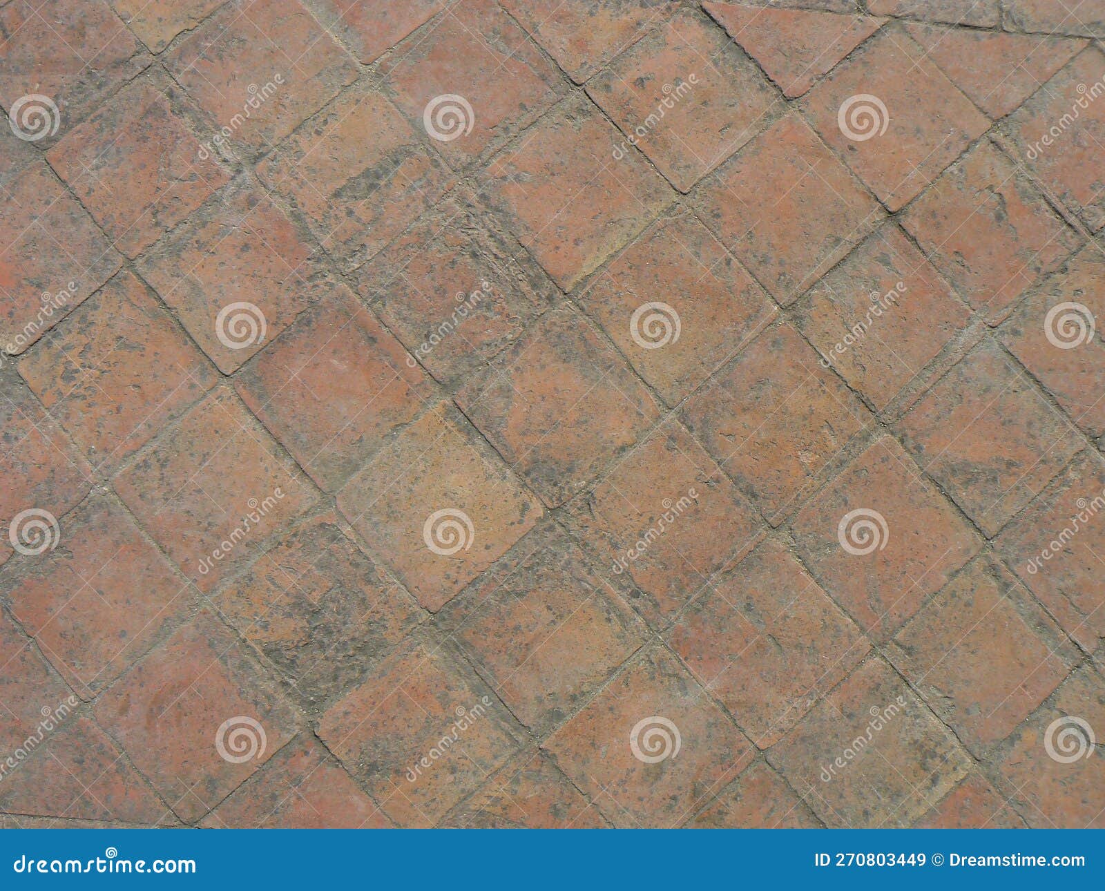 Old terracotta tiles stock image. Image of walkway, cobblestone - 270803449