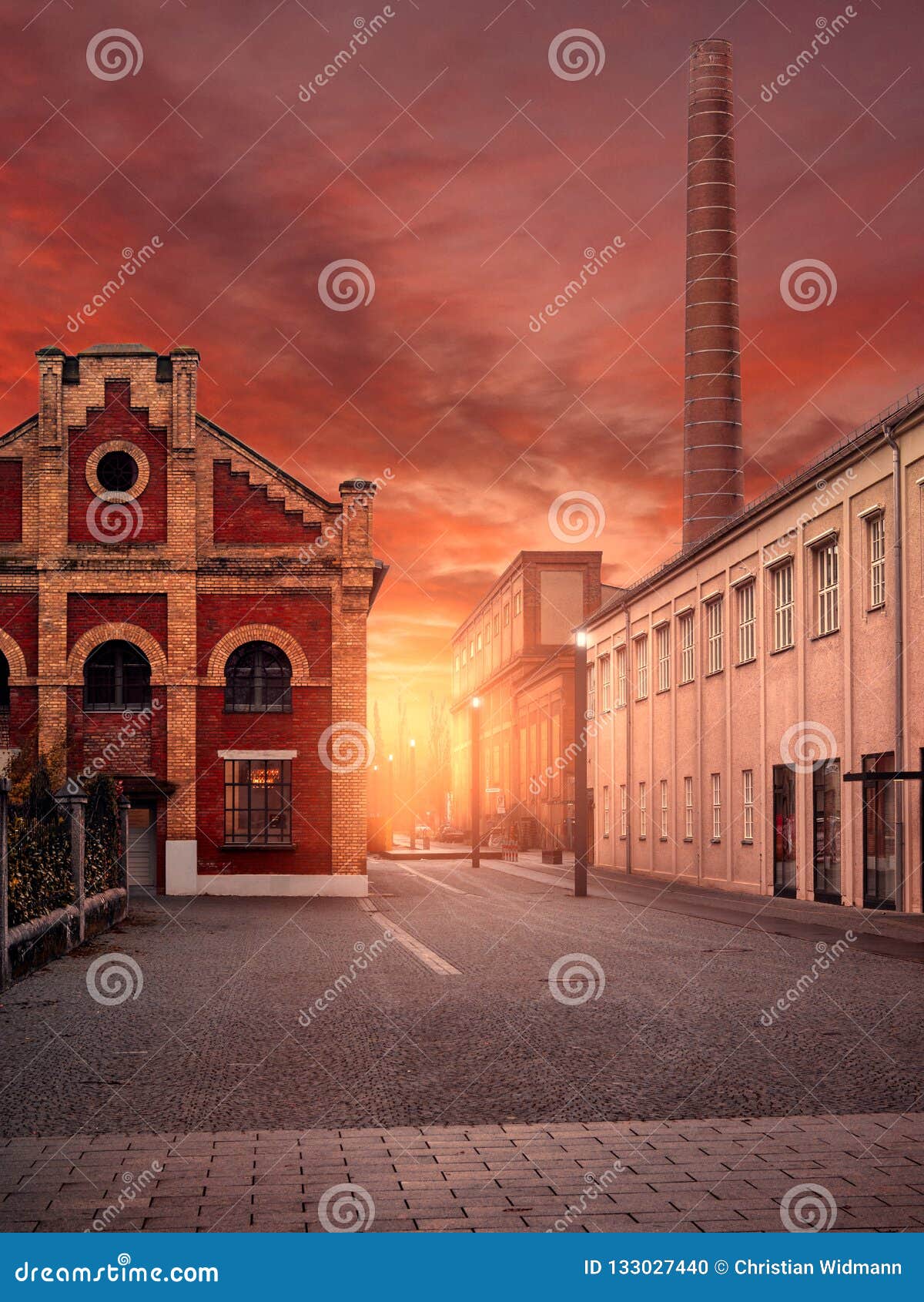 Old Textile Factory during Sundown Stock Photo - Image of cityscape ...