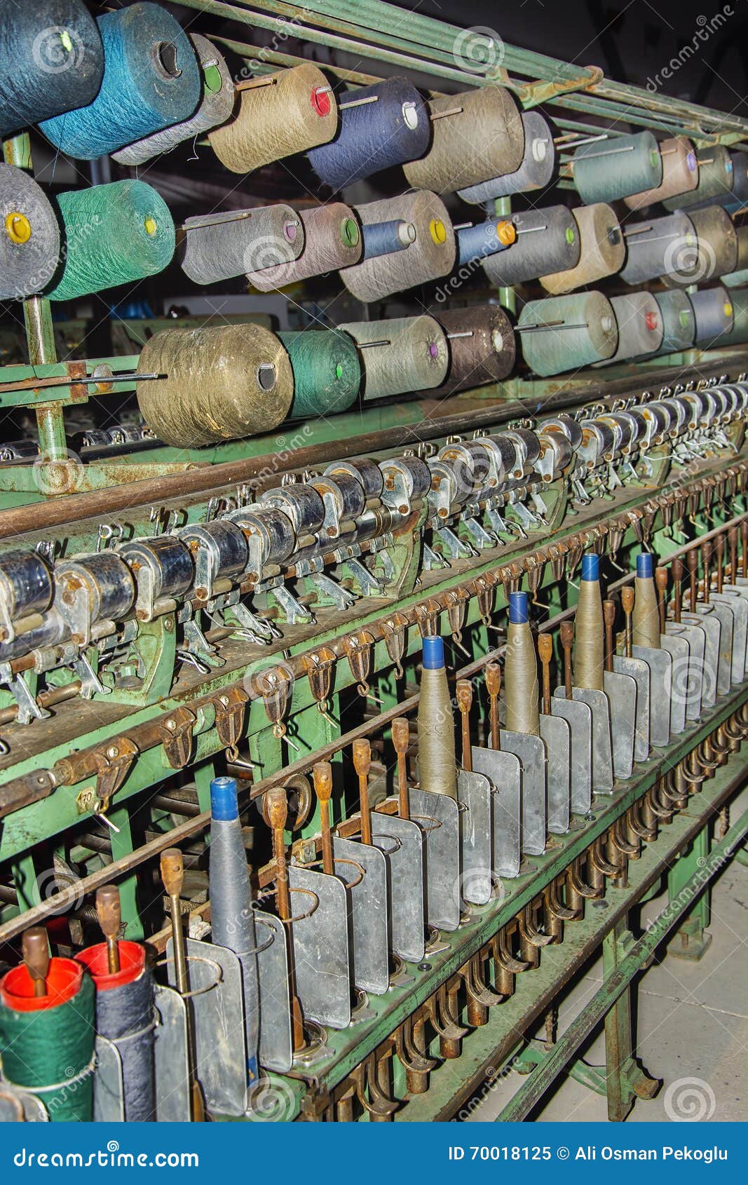 Old textile machine stock image. Image of production - 70018125