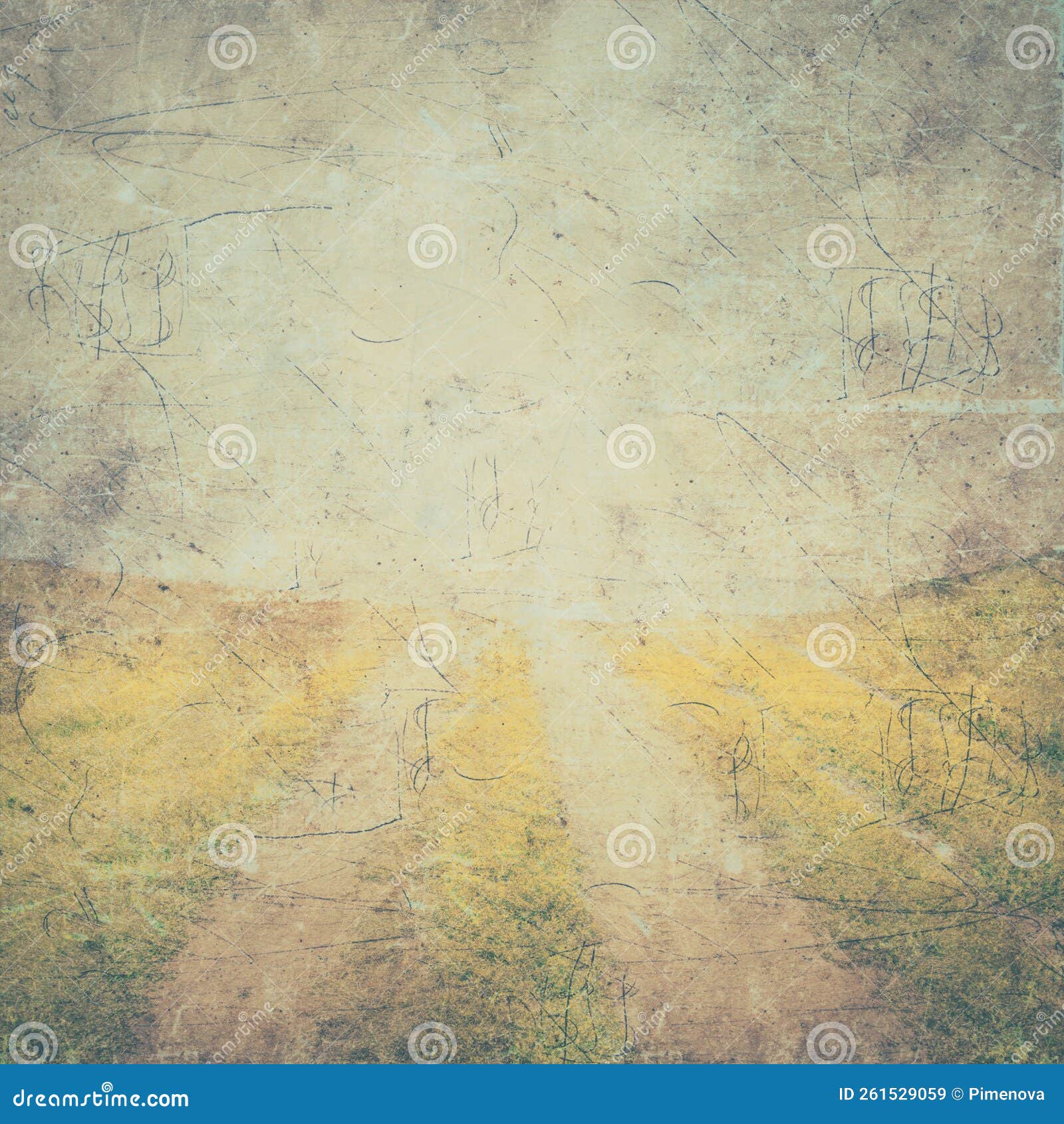 Old Texture with Clouds and Road Vintage Stock Image - Image of grass ...