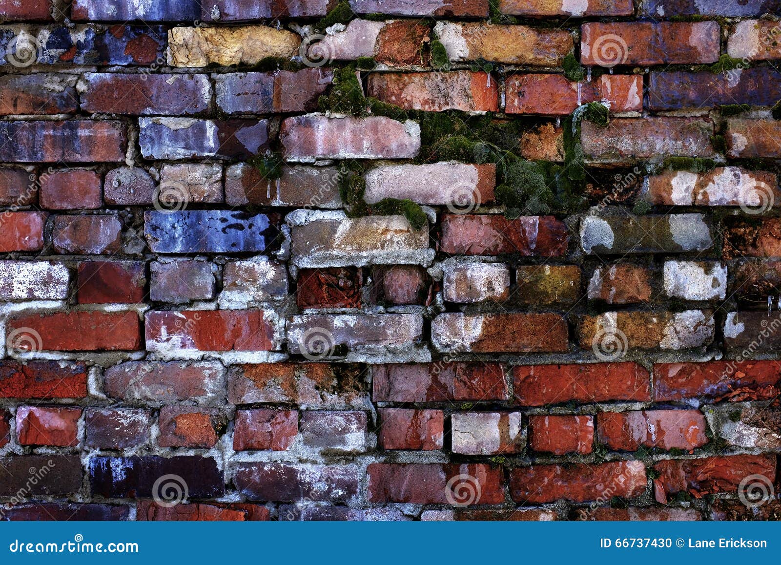 Old Textured Wall with Colorful Bricks Stock Photo - Image of grunge ...