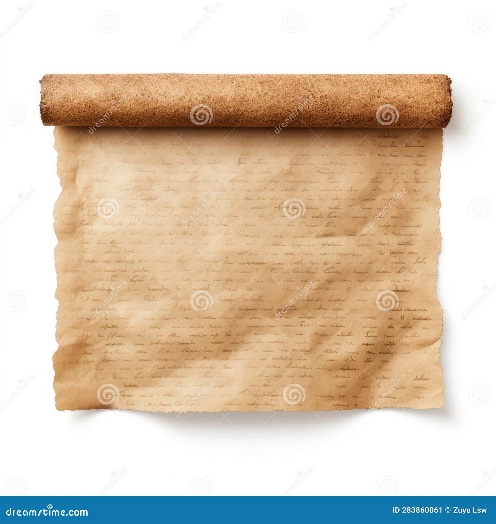 Old Textured Wide Papyrus Scroll With Ancient Egypt Hieroglyphics ...