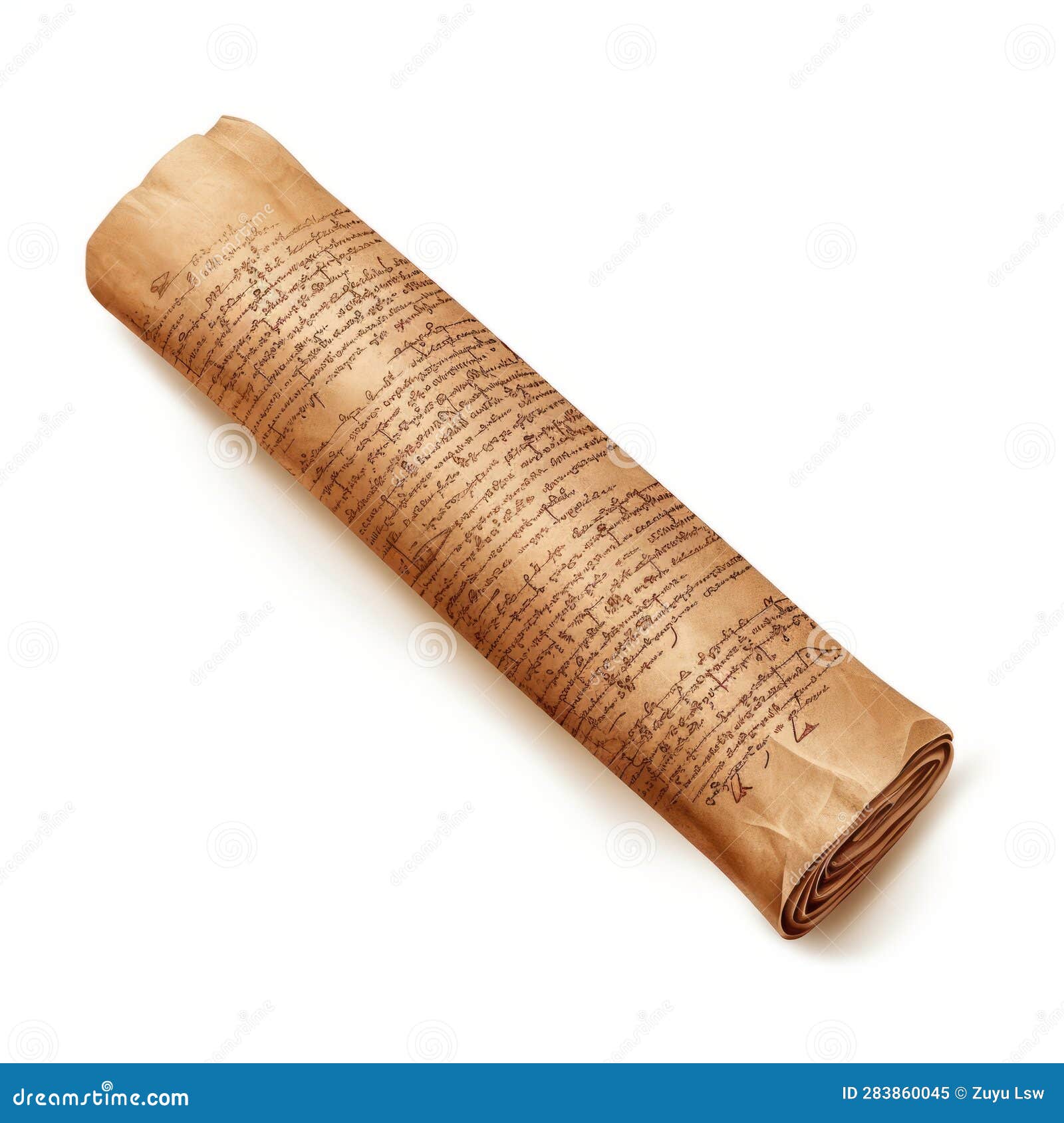 Old Textured Wide Papyrus Scroll With Ancient Egypt Hieroglyphics ...
