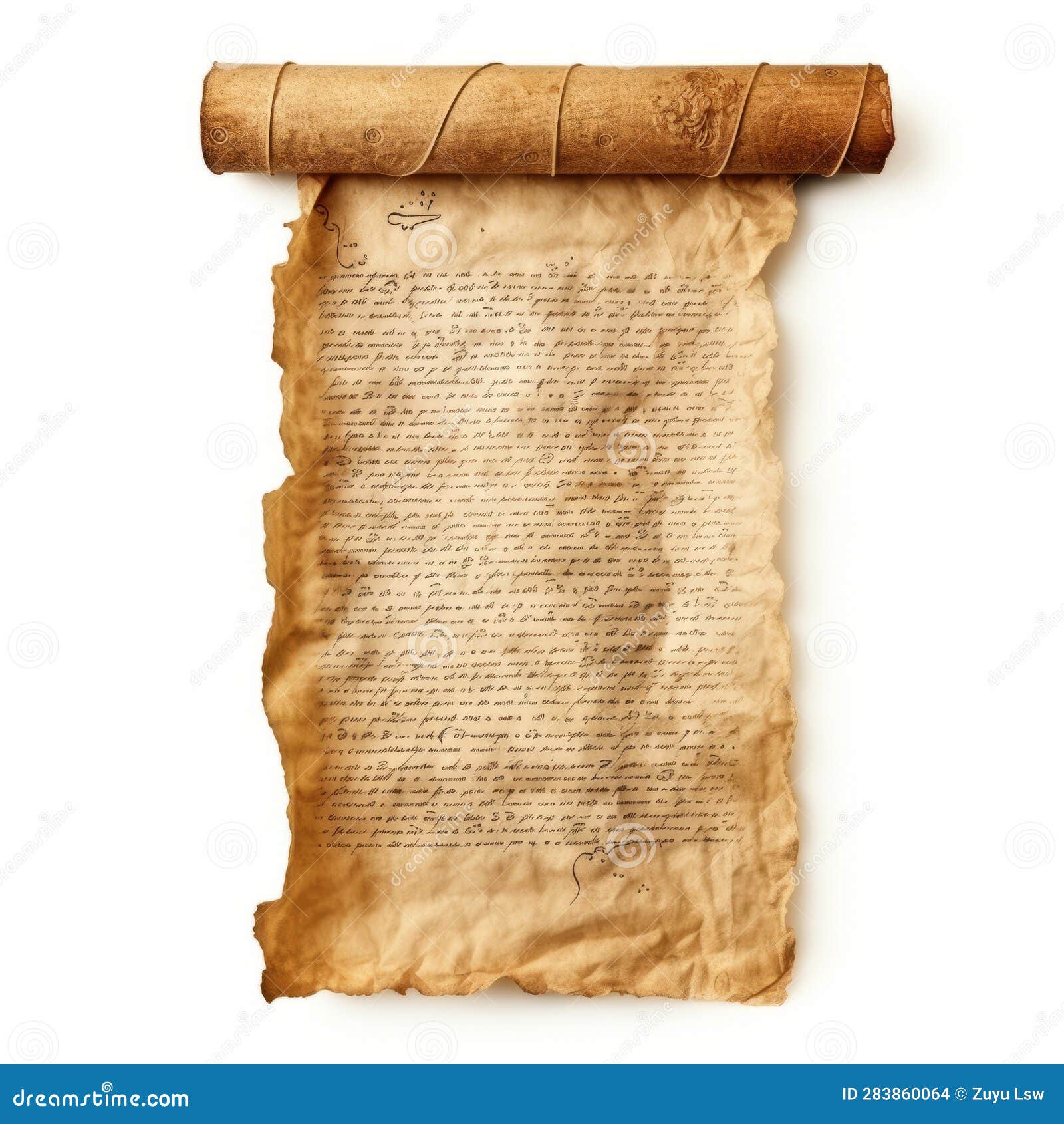 Old Textured Wide Papyrus Scroll With Ancient Egypt Hieroglyphics ...