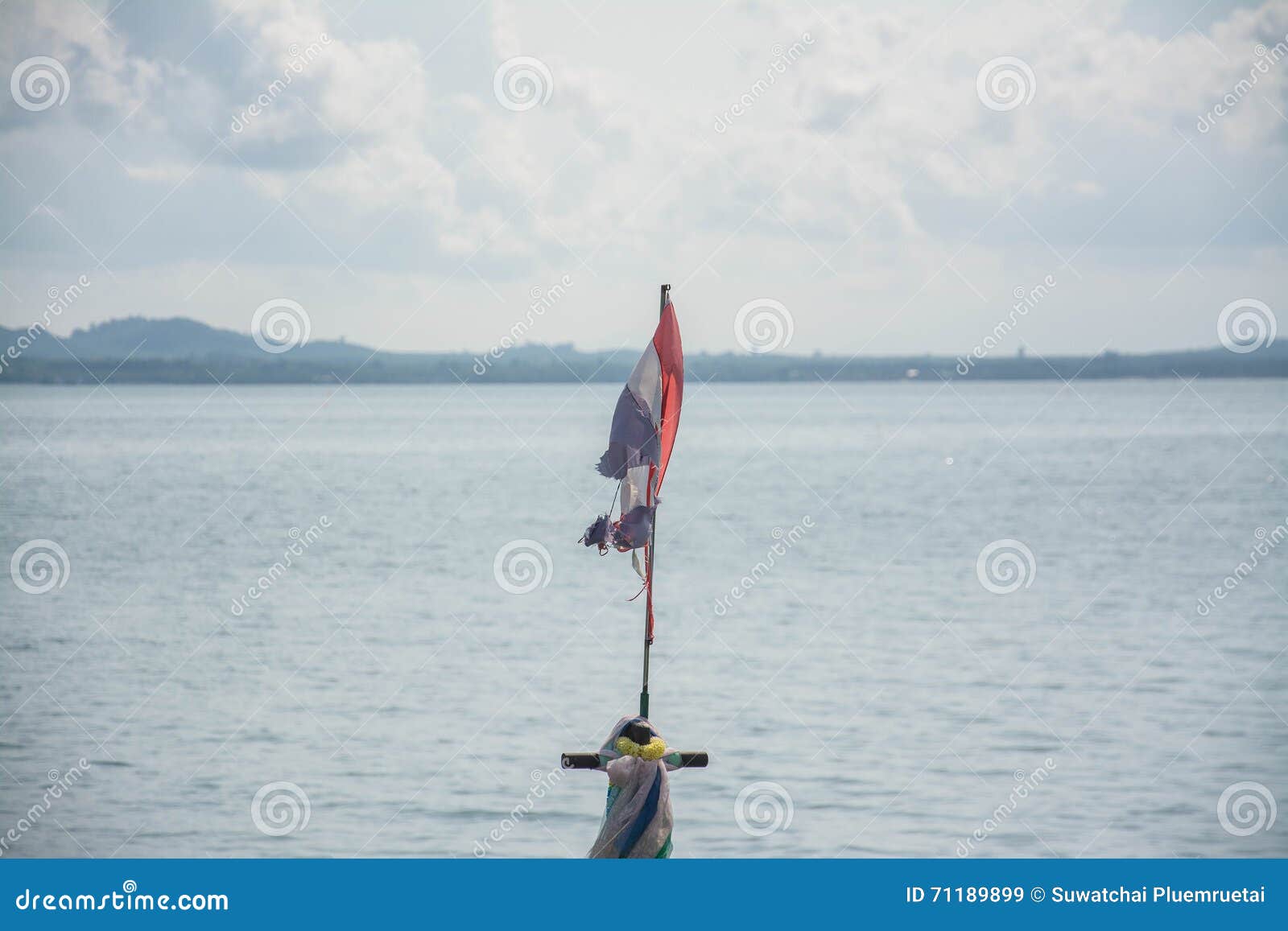 Old Thai Flag with Sea and Blue Sky Stock Image - Image of nationality ...