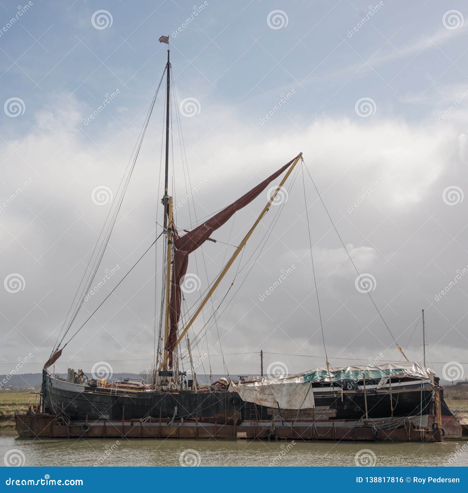 Old Thames Barge stock photo. Image of vintage, vessel - 138817816