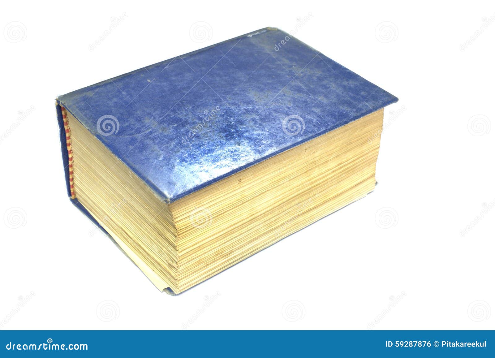 Old Thick Book Blue Cover on White Background Stock Photo - Image of ...