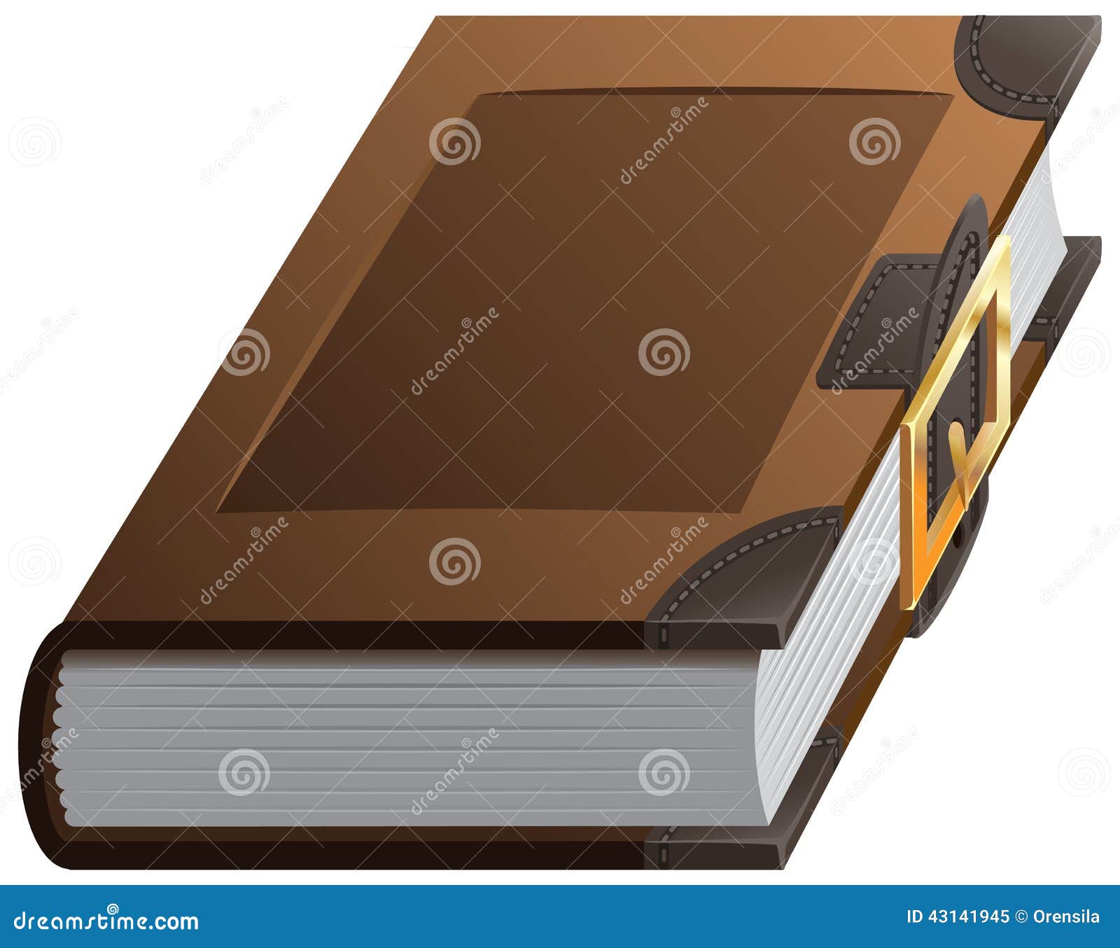 Old Thick Book With Clasp Cartoon Vector | CartoonDealer.com #43141945