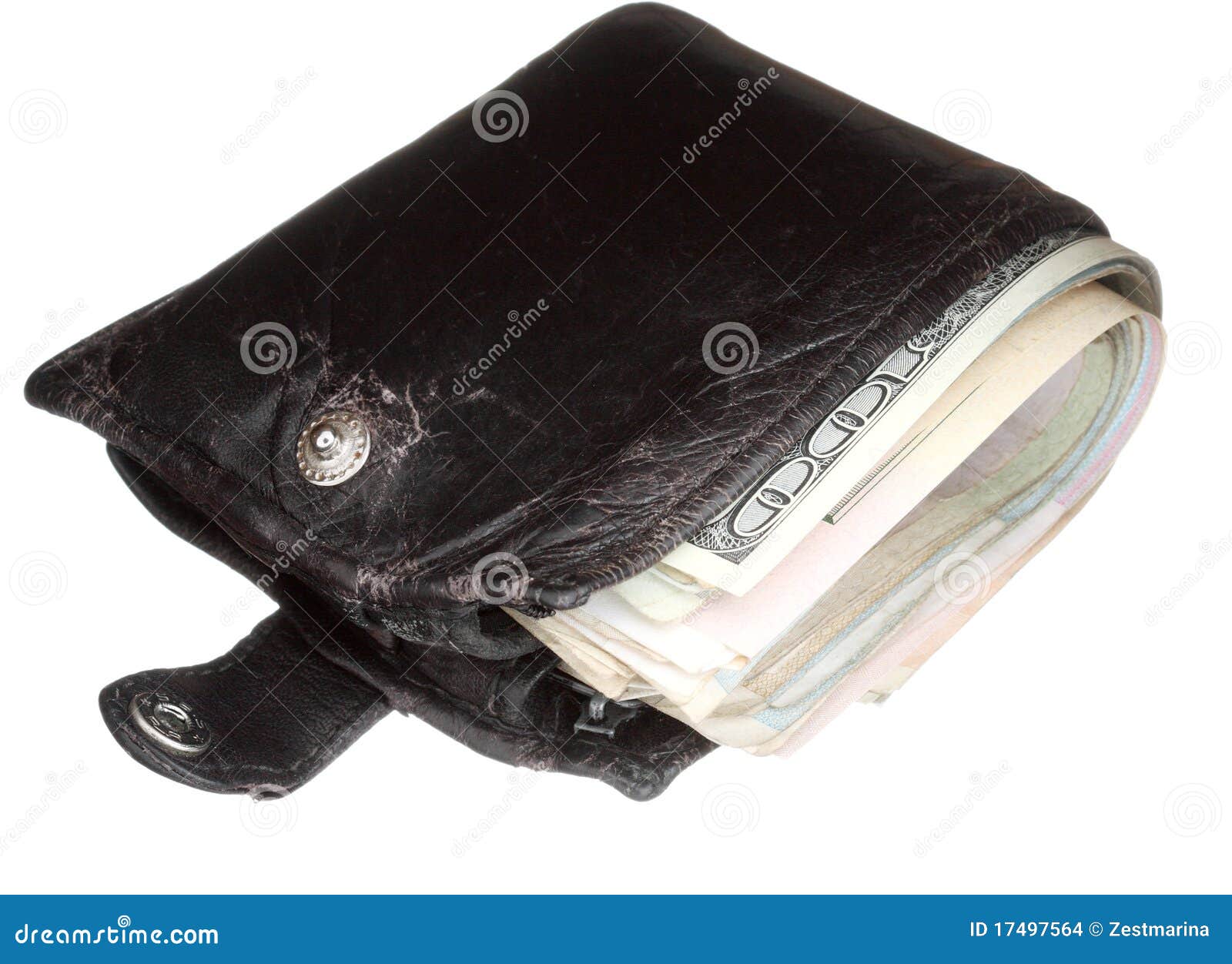 Old but Thick Wallet with Money Stock Photo - Image of finances ...