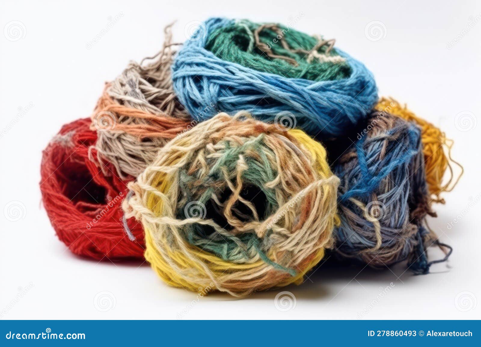 Old Threads for Recycling on a White Background. Stock Illustration ...
