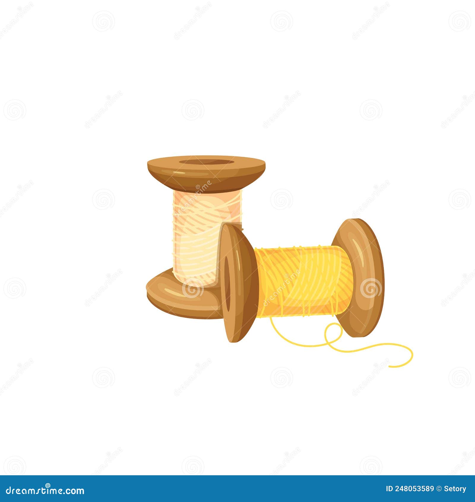 Old threads spools stock vector. Illustration of flat - 248053589