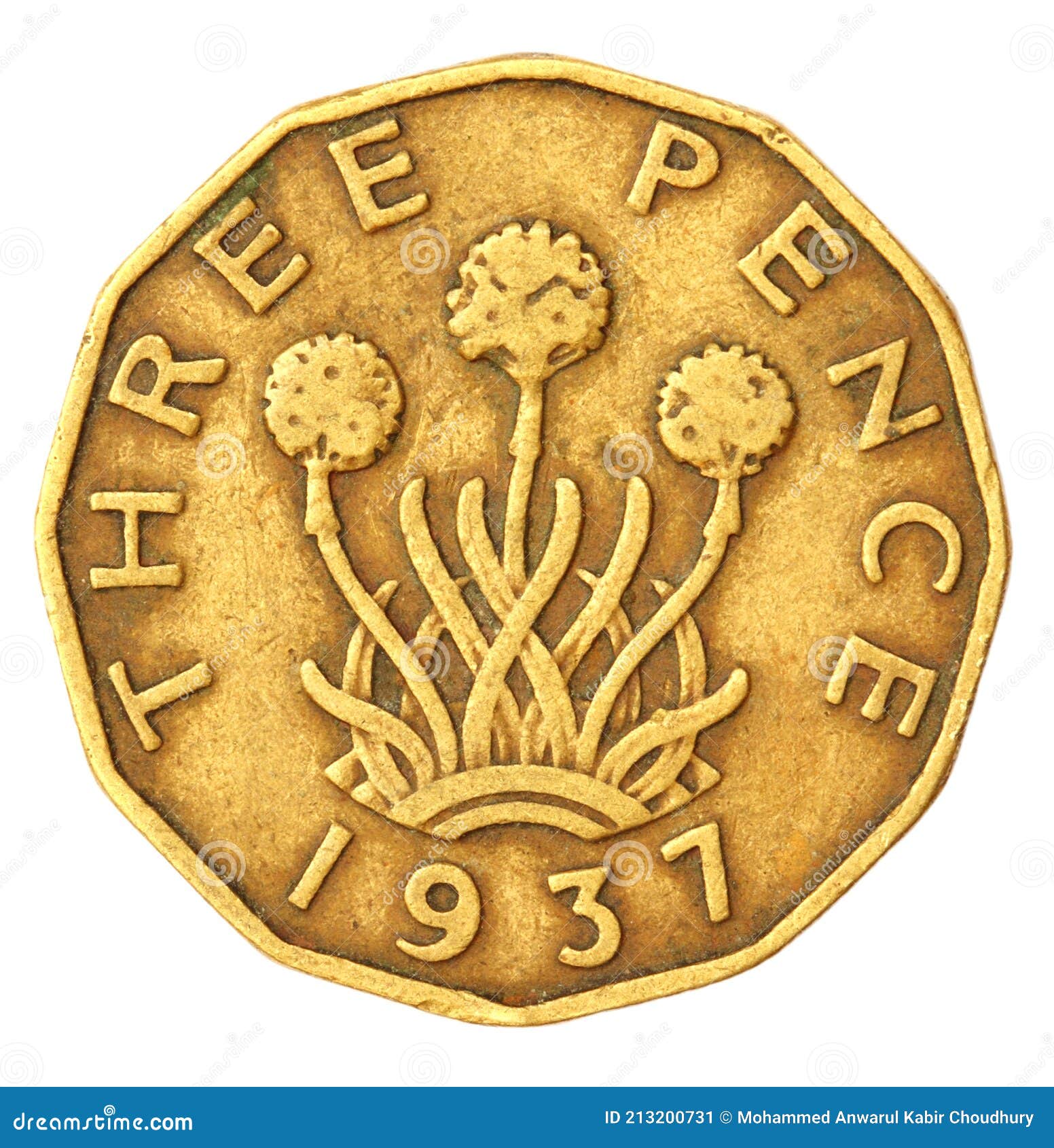Old Three Pence Coin of 1939 Stock Image - Image of coin, ancient ...