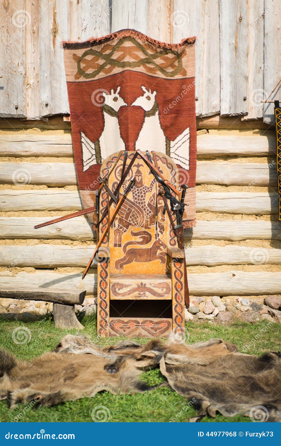 Old Throne of Slavic Prince Stock Photo - Image of chair, king: 44977968