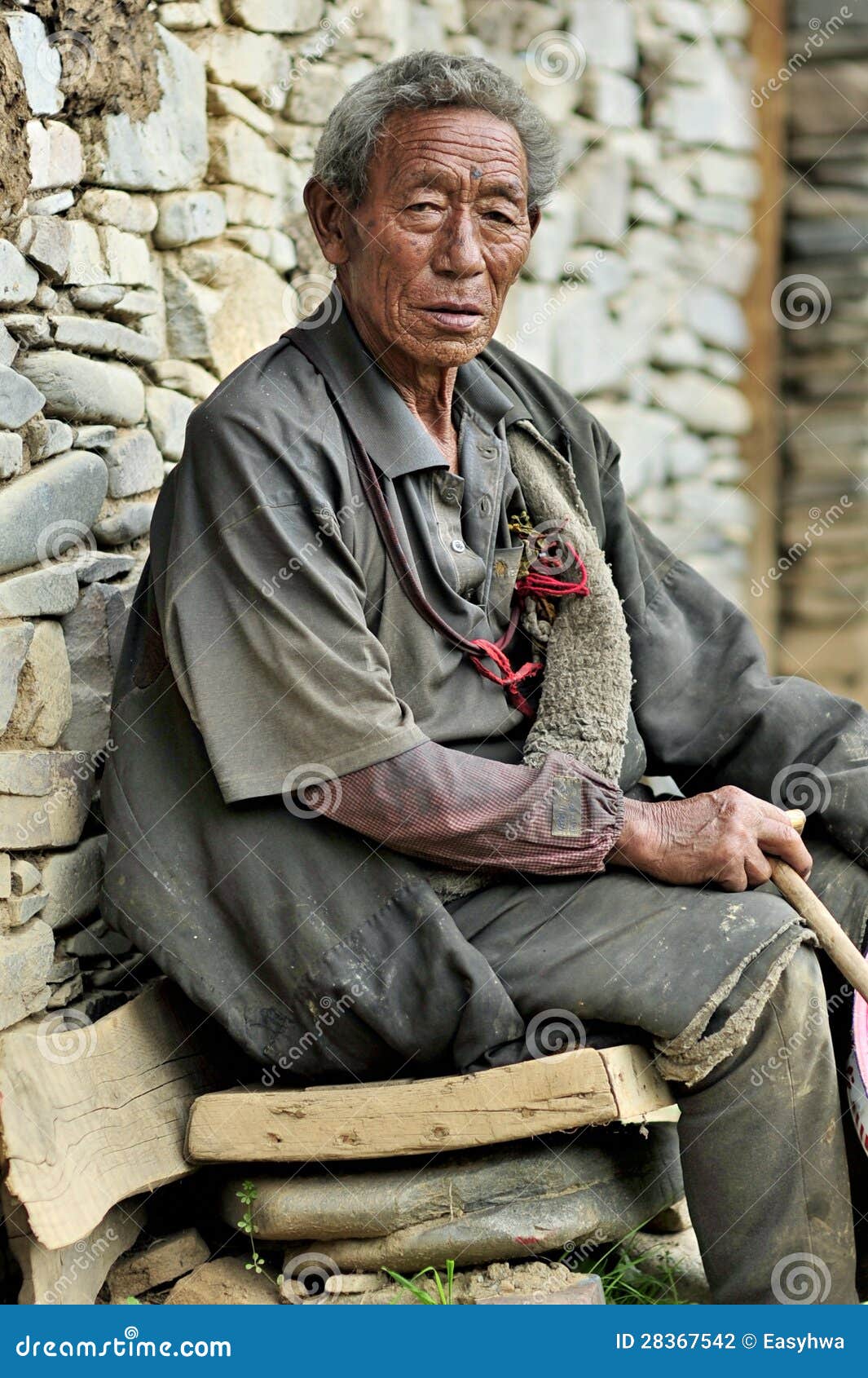 Old tibetan man portrait editorial photography. Image of vicissitudes ...