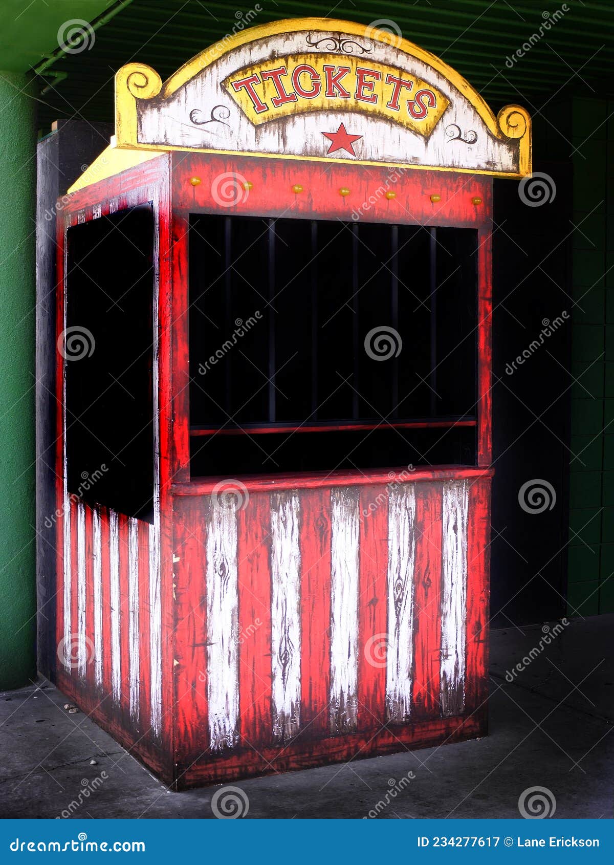 Old Ticket Booth at Carnival or Circus for Fun Stock Image - Image of ...