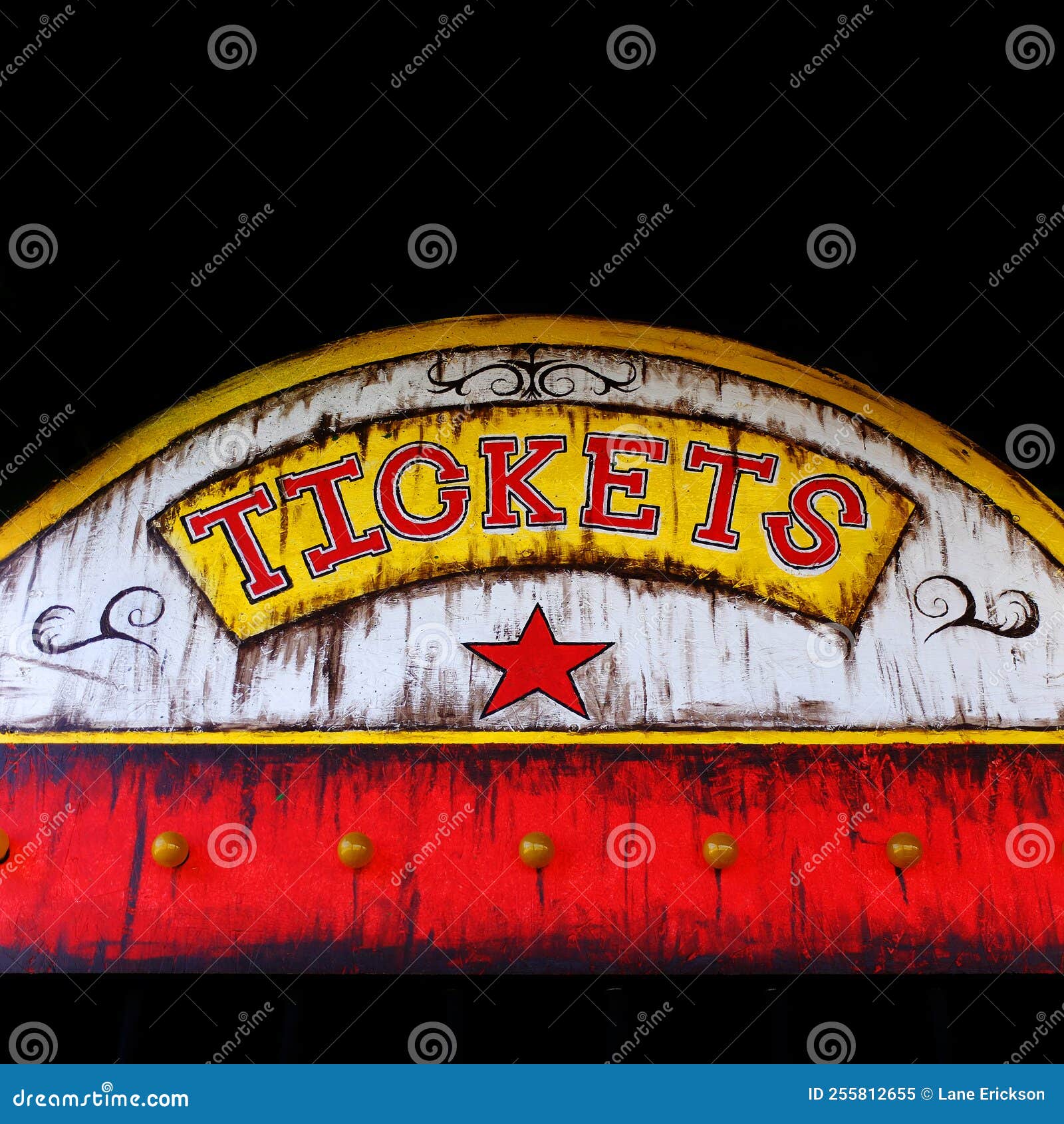 Old Ticket Booth at Carnival or Circus for Fun Stock Image - Image of ...