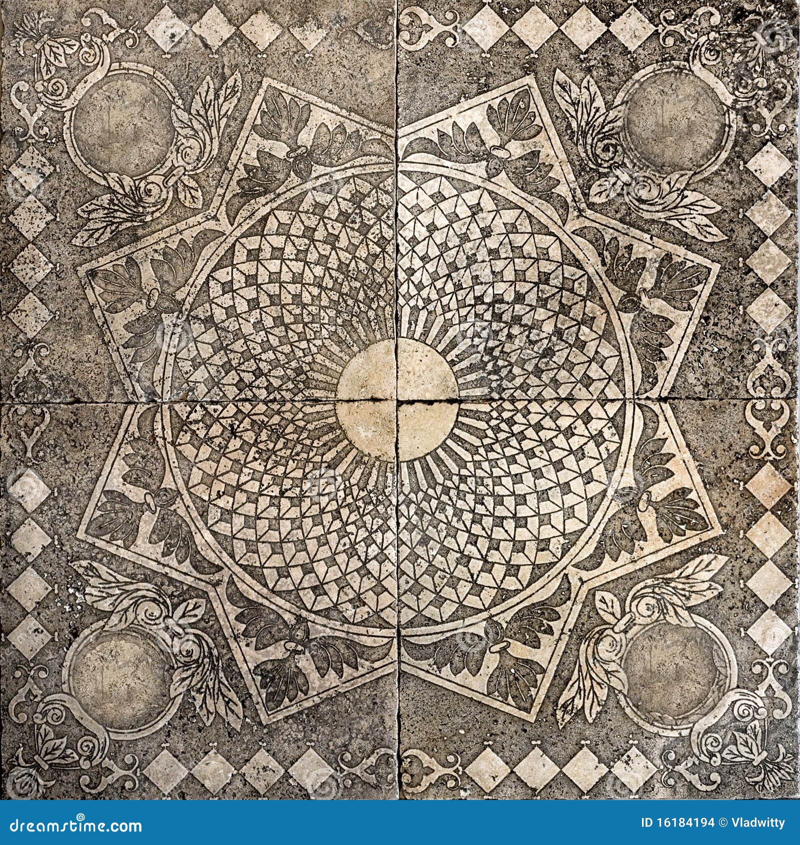 Old tile stock photo. Image of tile, used, printed, worn - 16184194