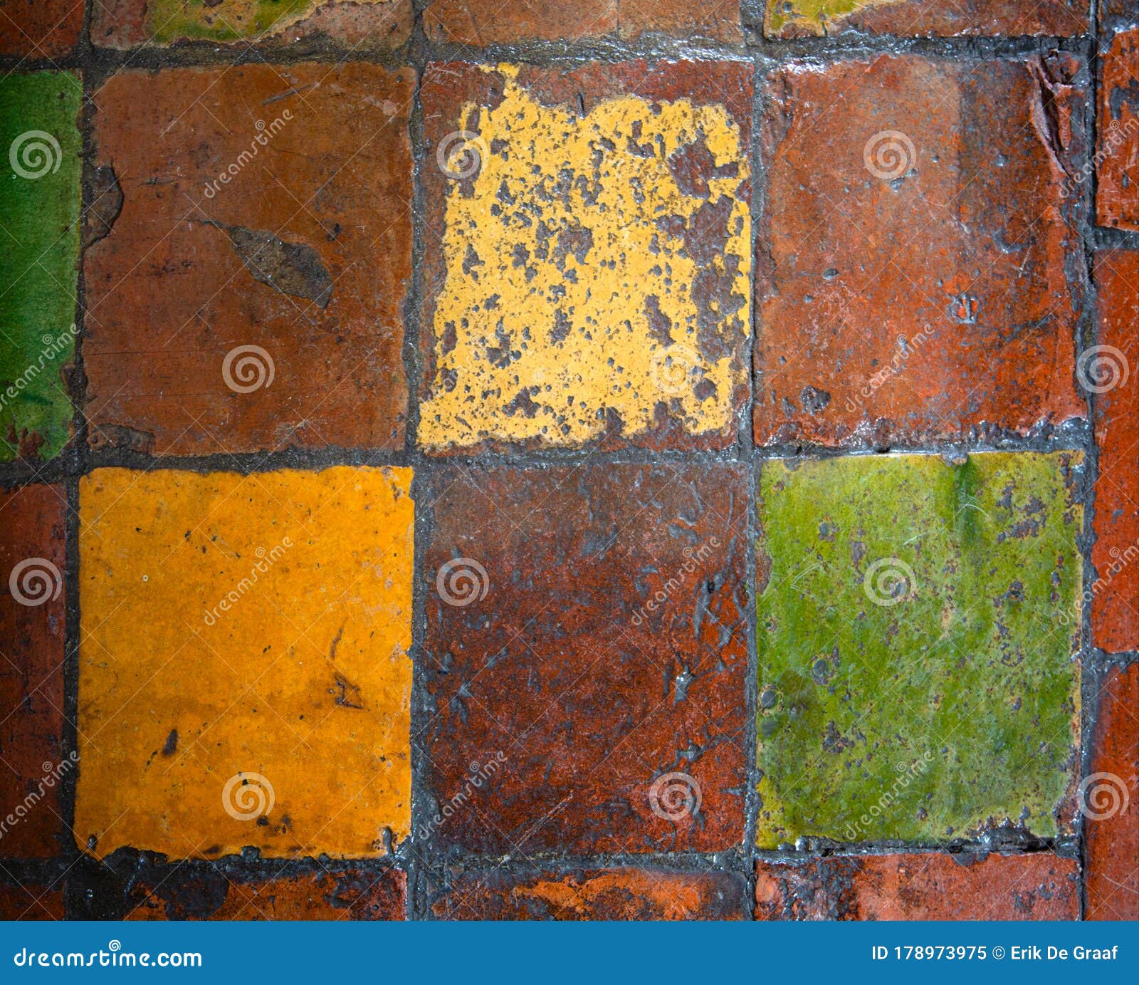 Old tile floor stock image. Image of traditional, netherlands - 178973975