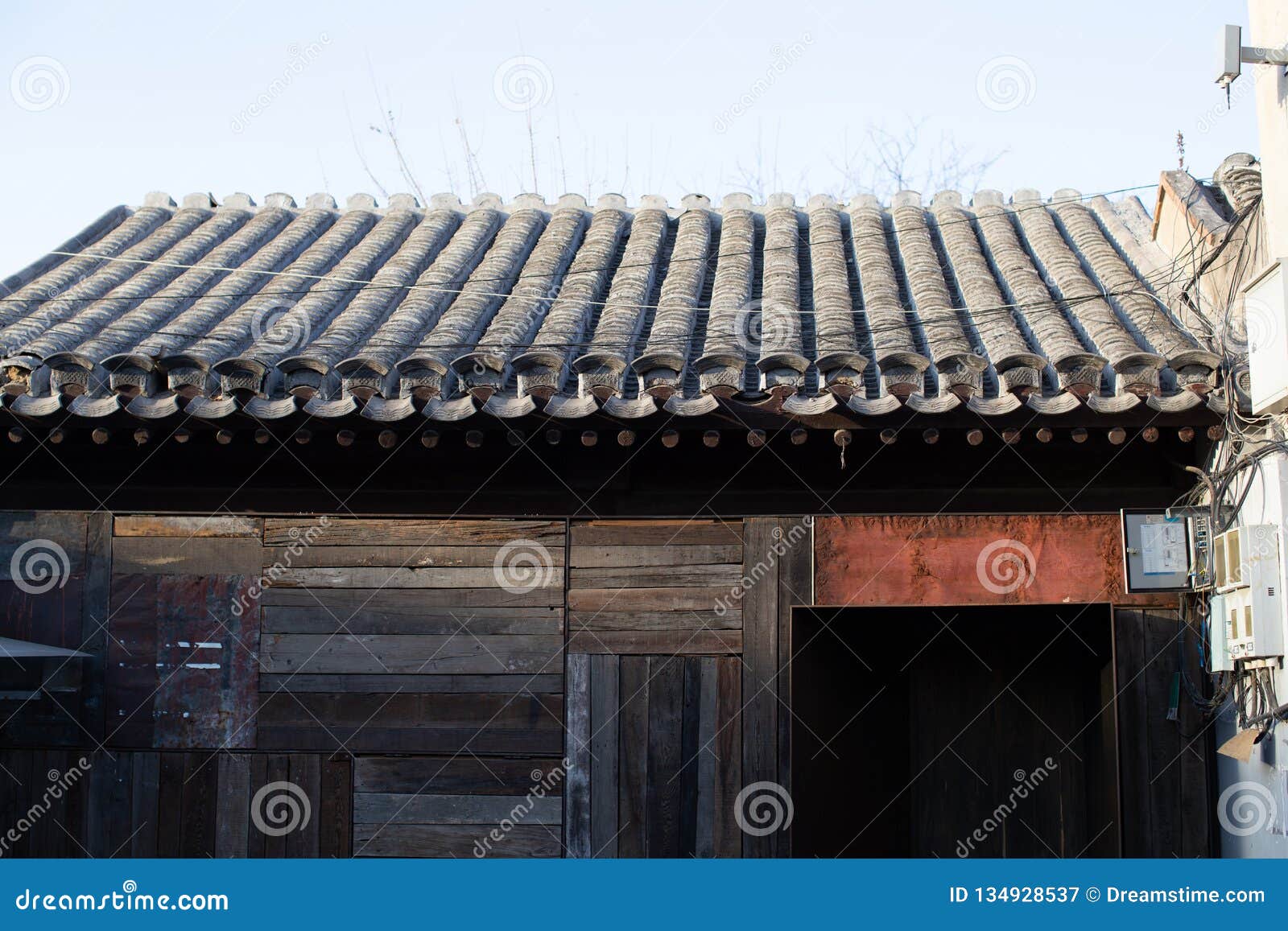 Old Tile house stock image. Image of beijings, wood - 134928537