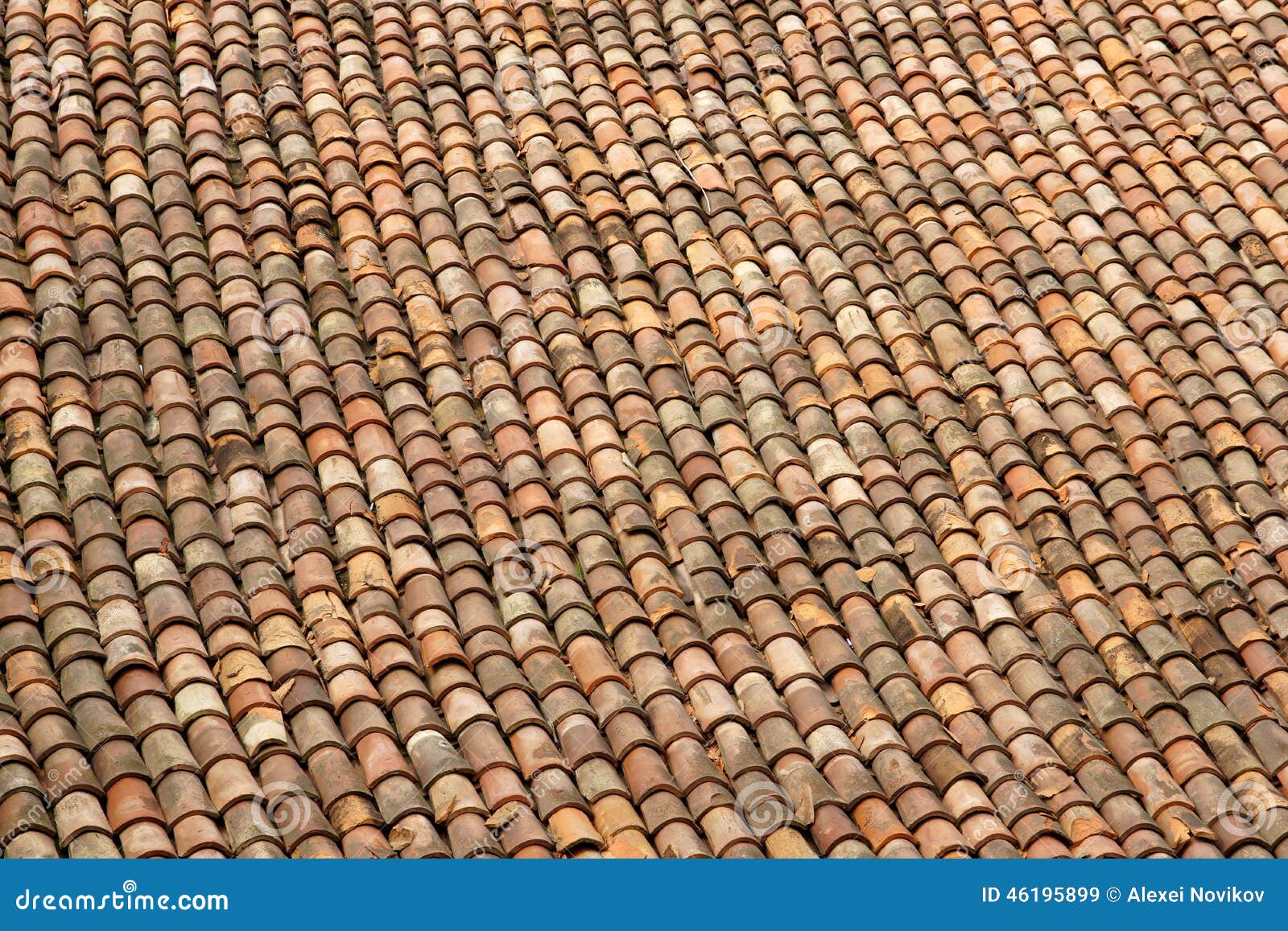 Old Tile Roof Close-up stock image. Image of background - 46195899