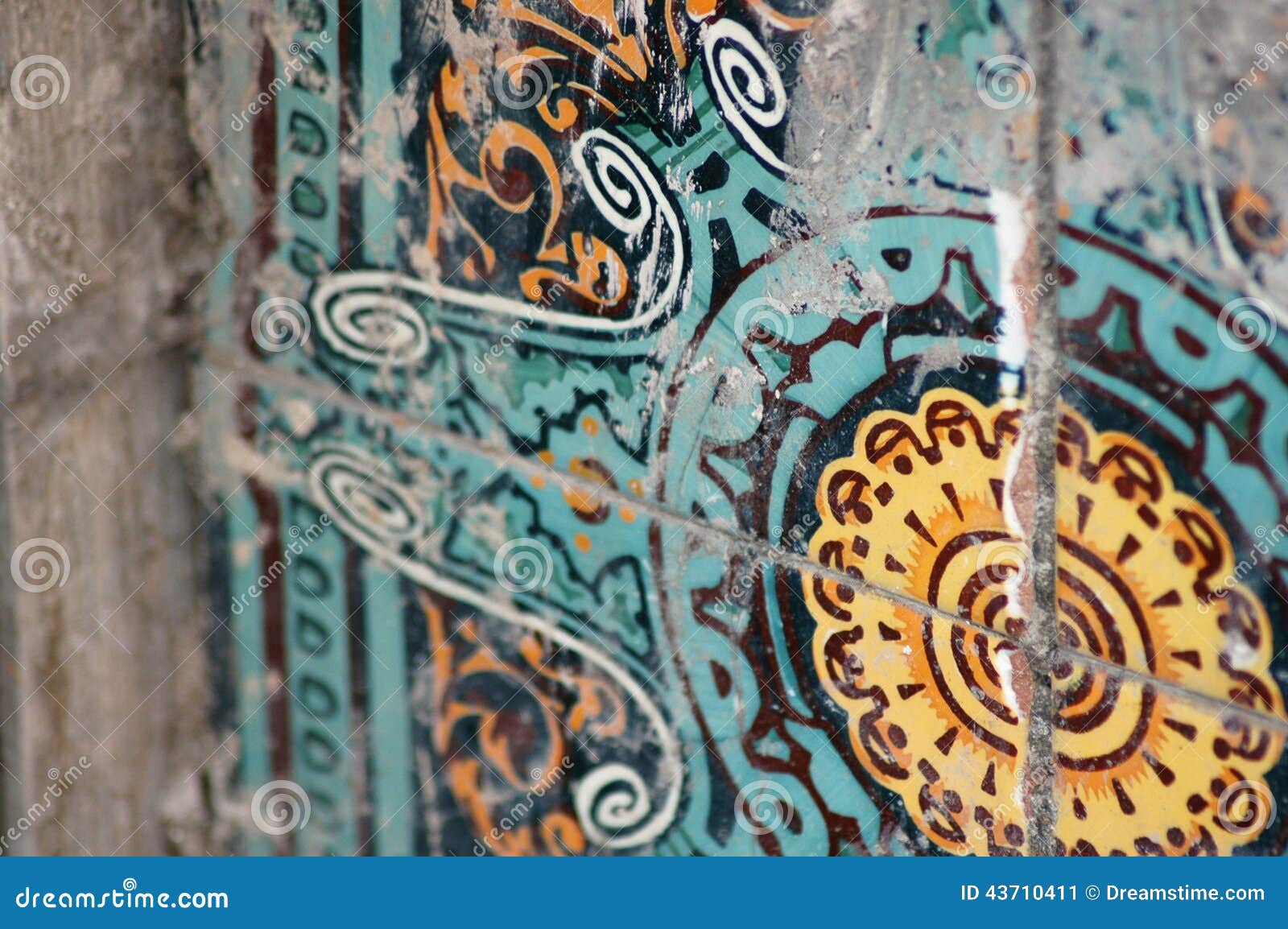 Old tile stock image. Image of building, blue, yellow - 43710411