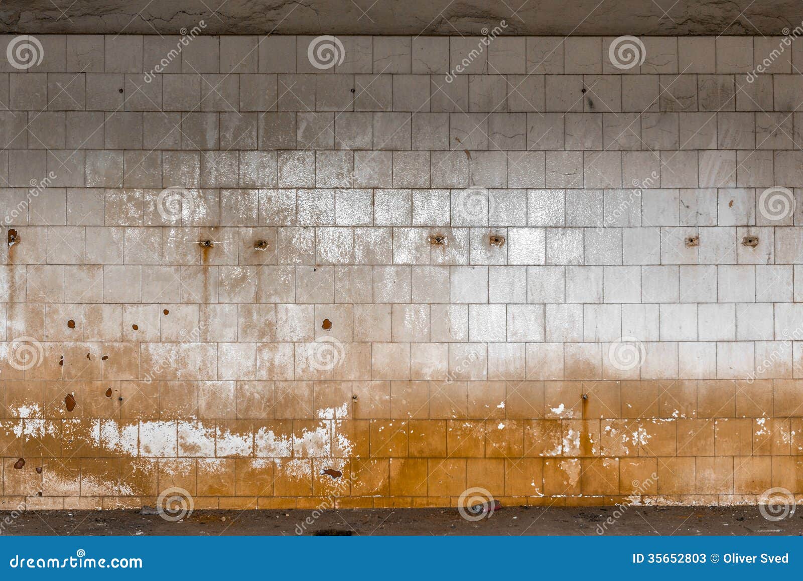 Old Tiled Wall of an Industrial Building Stock Image - Image of ...